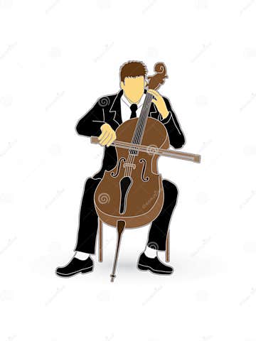 Cello player stock vector. Illustration of player, music - 77122591