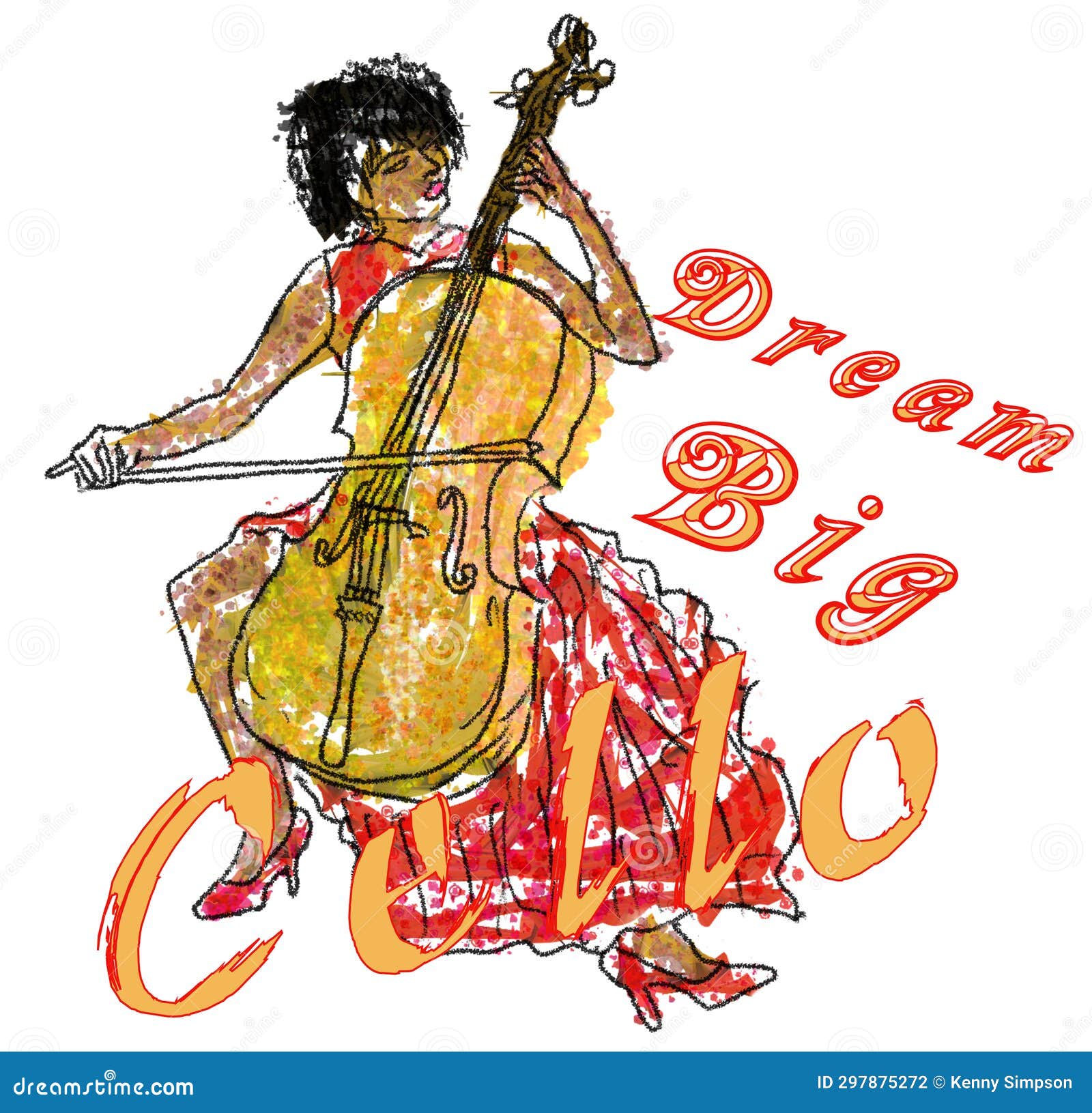 Cello Player stock illustration. Illustration of perform - 297875272