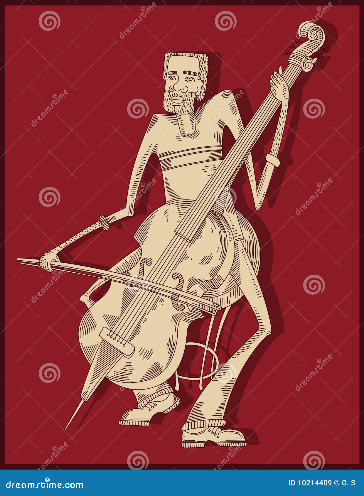 Cello Player - Line Drawing - Stock Vector - Illustration of sound ...