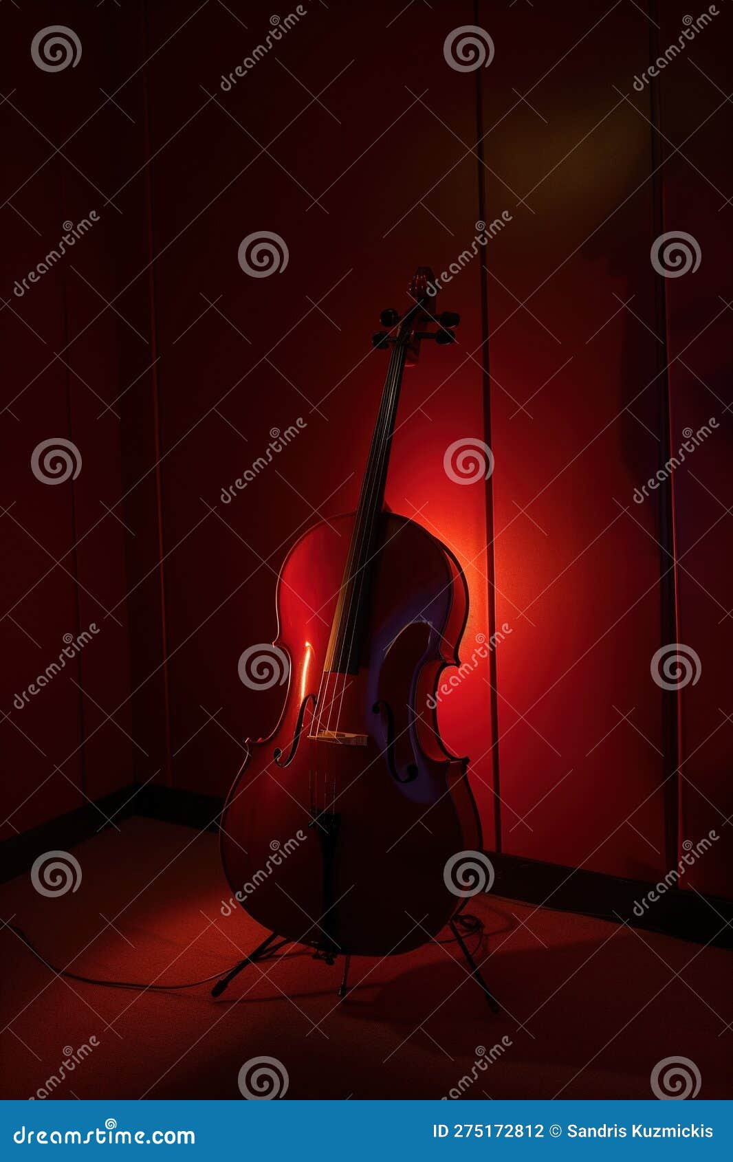 Cello, Side View, Against the Wall. Generative AI Stock Illustration ...