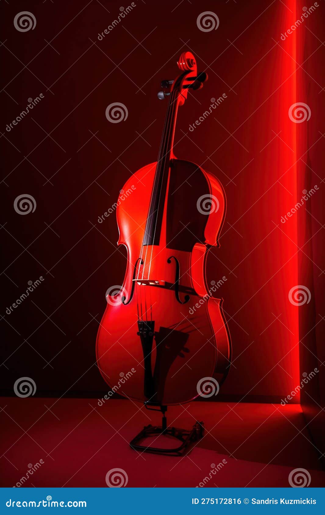 Cello, Side View, Against the Wall. Generative AI Stock Illustration ...