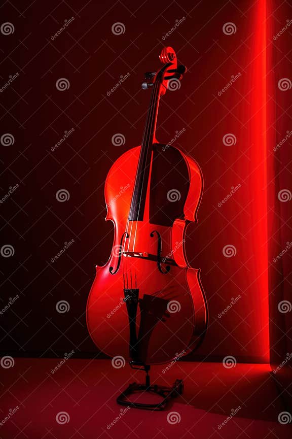 Cello, Side View, Against the Wall. Generative AI Stock Illustration ...
