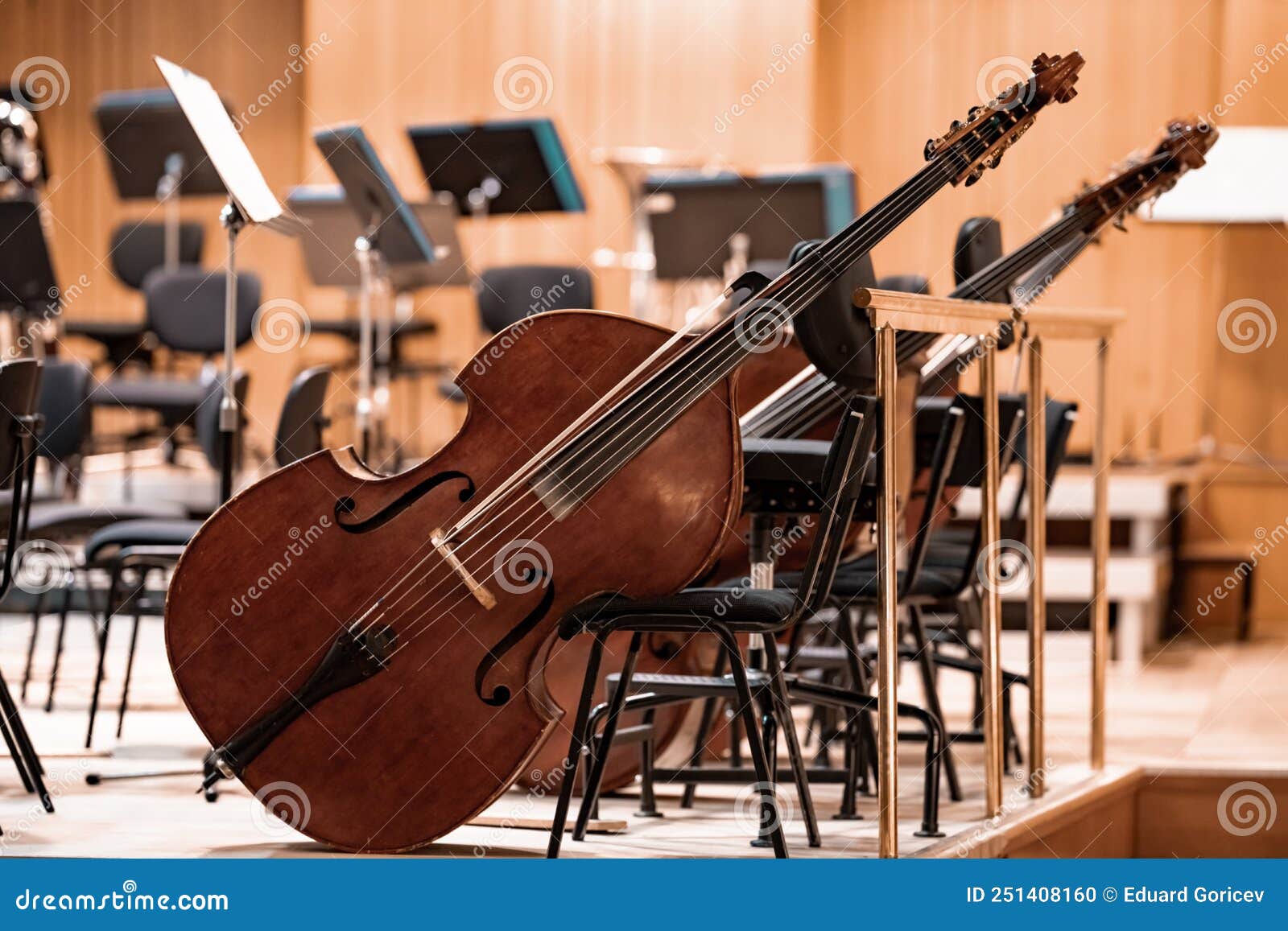 Cello on the Stage of the Philharmonic during a Concert Stock Photo ...