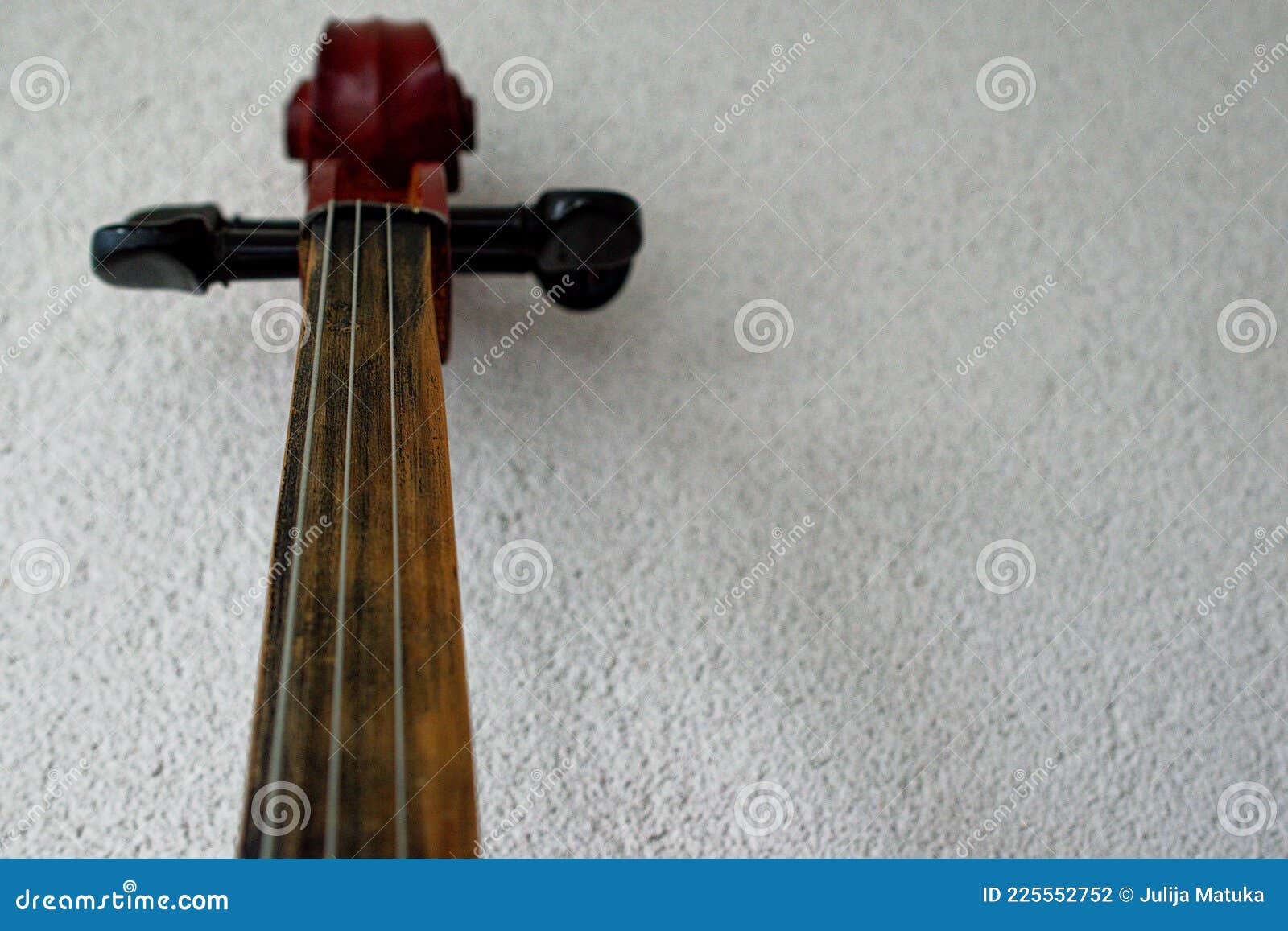 Cello Strings, Neck and Fingerboard. Old Brown Cello Stock Photo ...