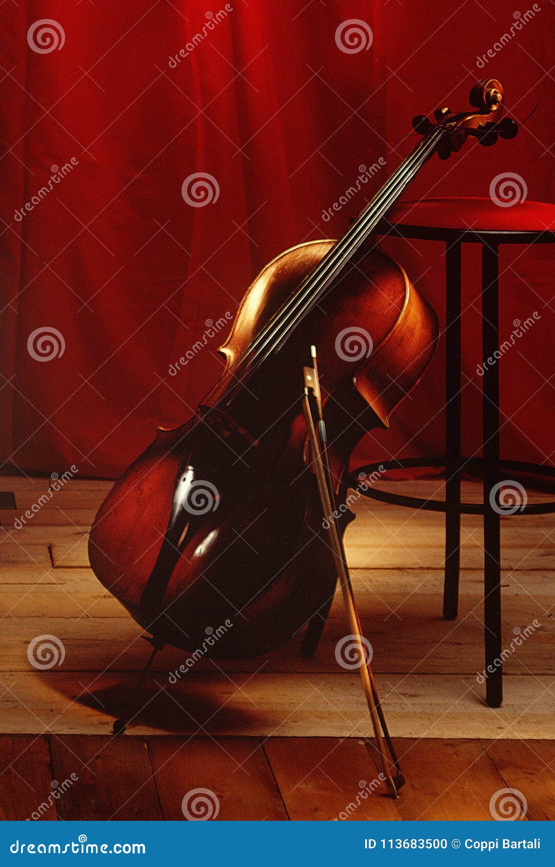 Cello on a stage stock photo. Image of orchestra, equipment - 113683500