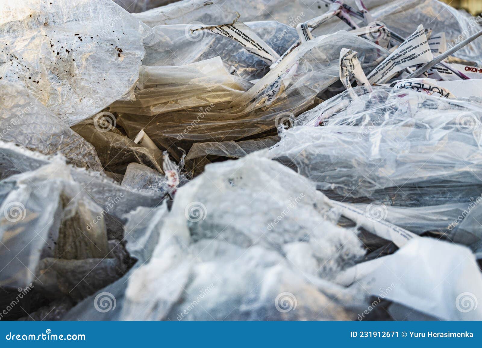 Cellophane Packaging Waste Background. Problems of Waste Disposal and ...