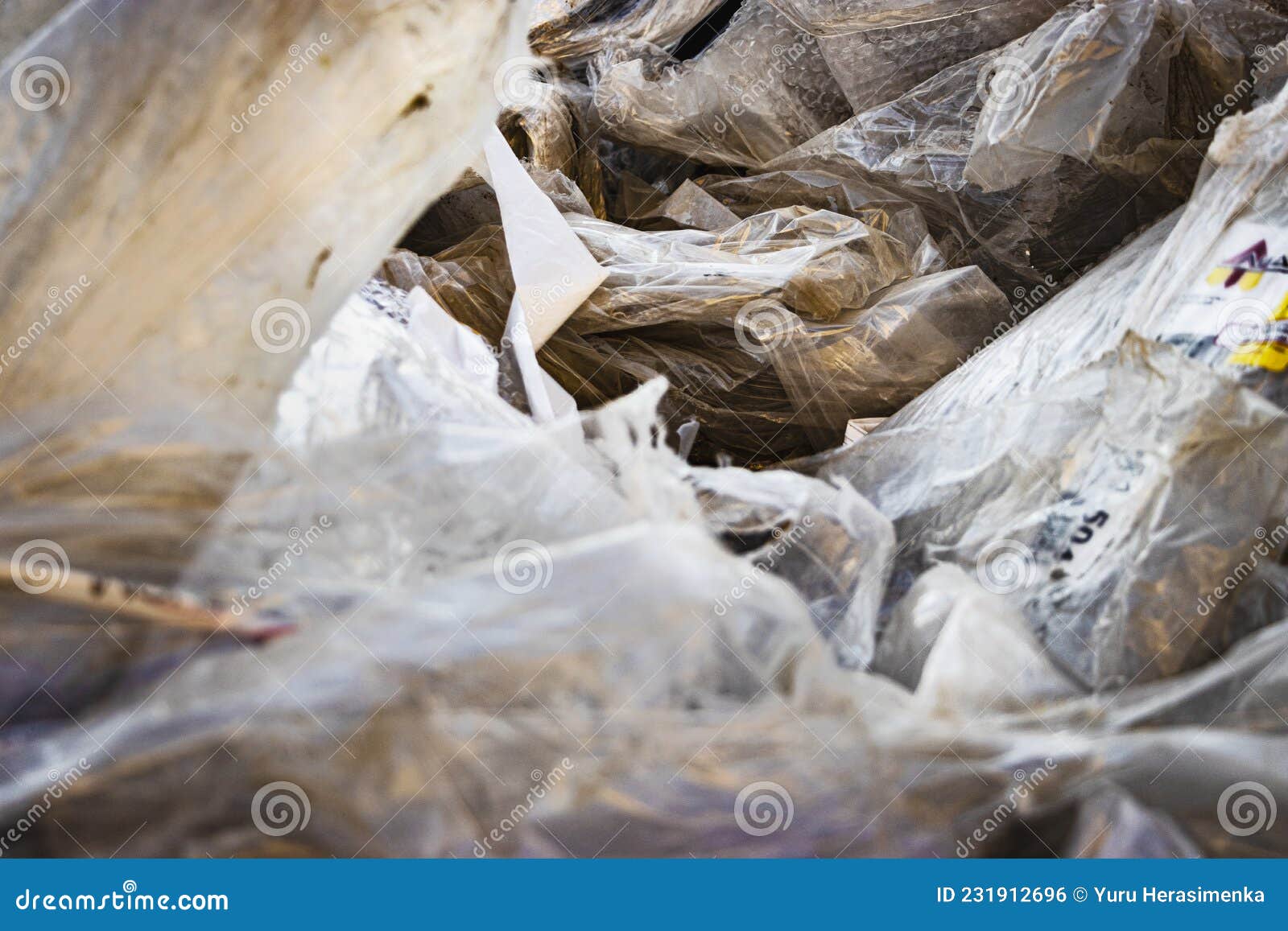 Cellophane Packaging Waste Background. Problems of Waste Disposal and ...