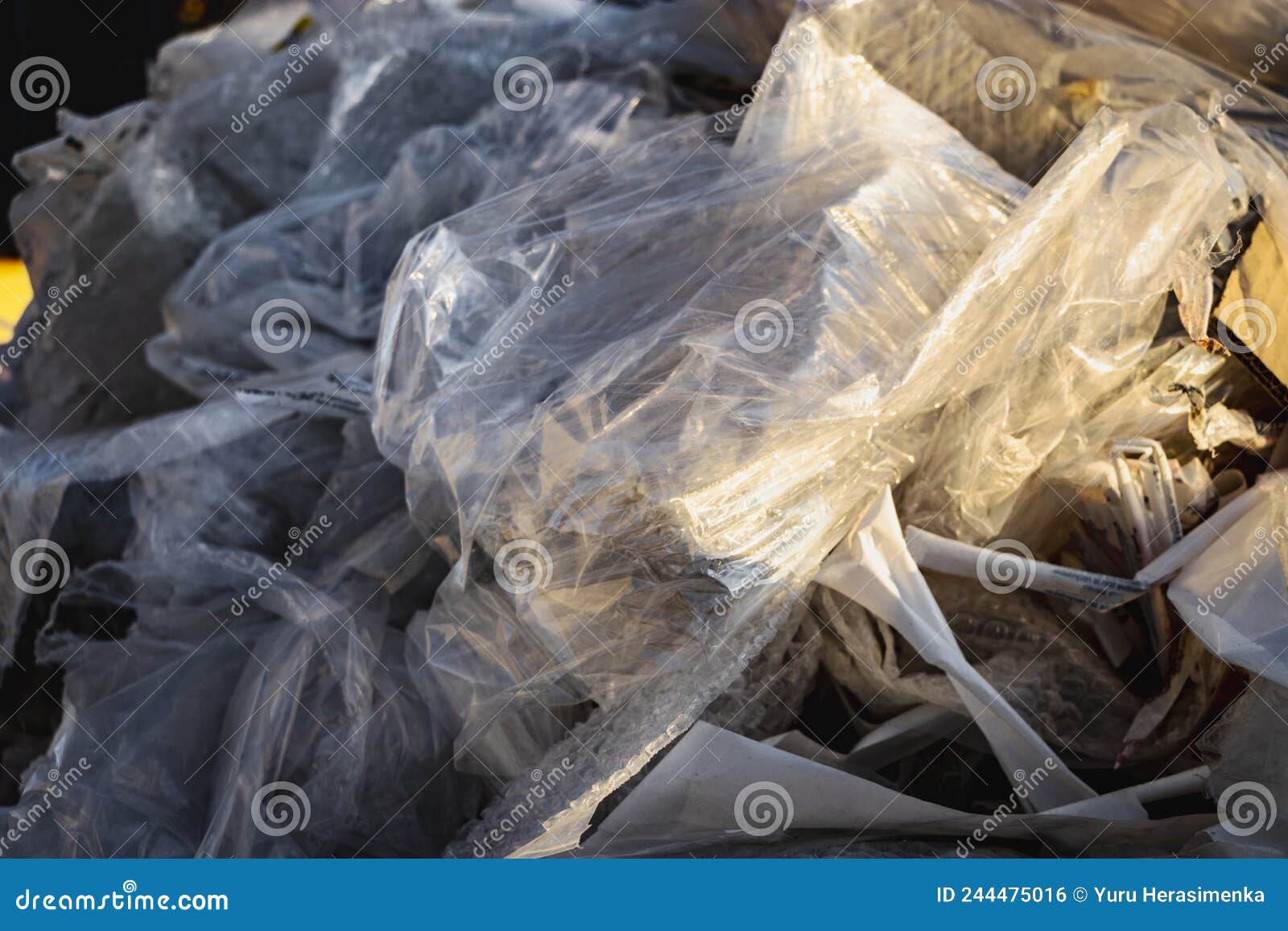Cellophane Packaging Waste Background. Problems of Waste Disposal and ...