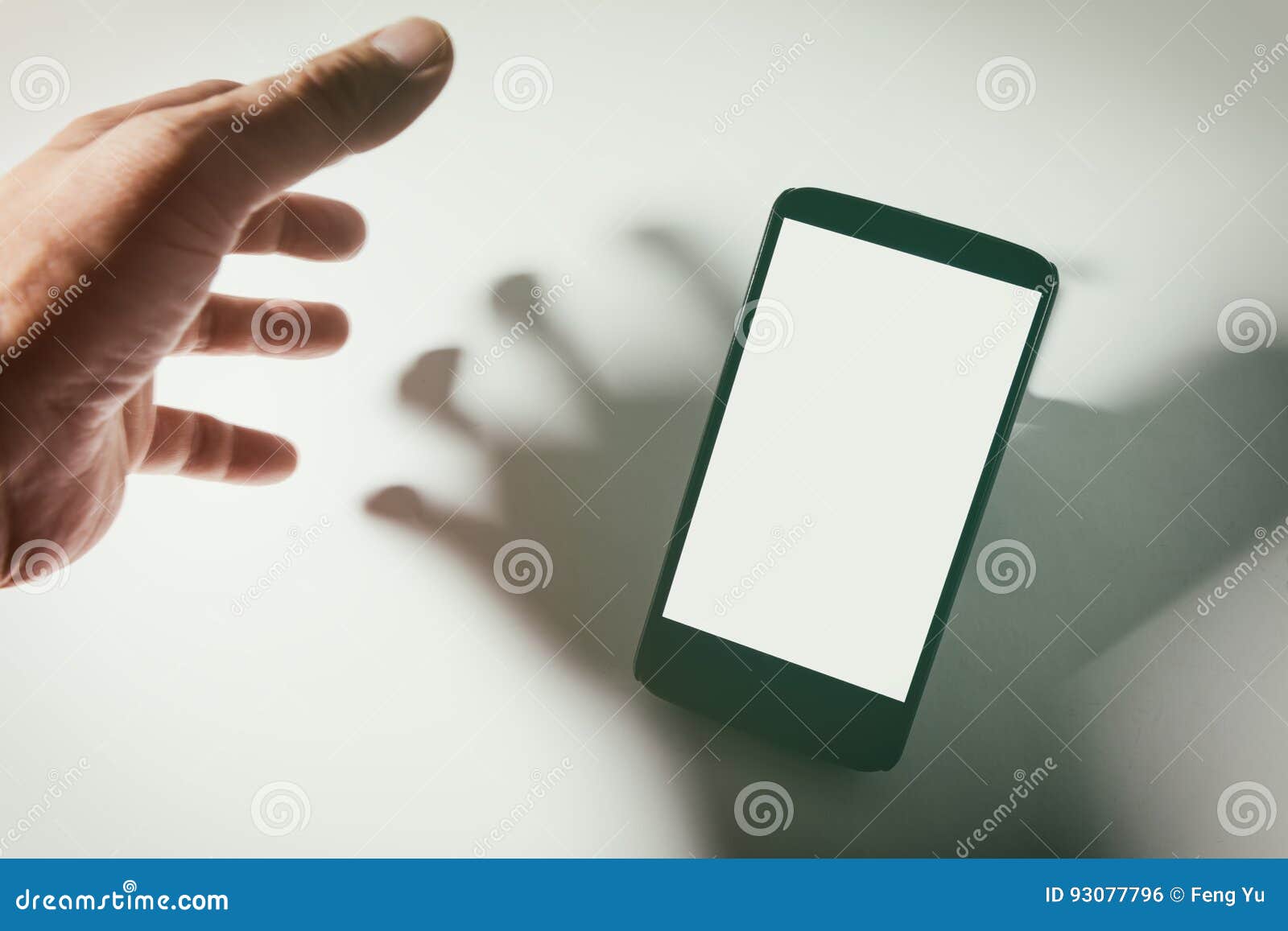 Cellphone and blur hands stock photo. Image of display - 93077796