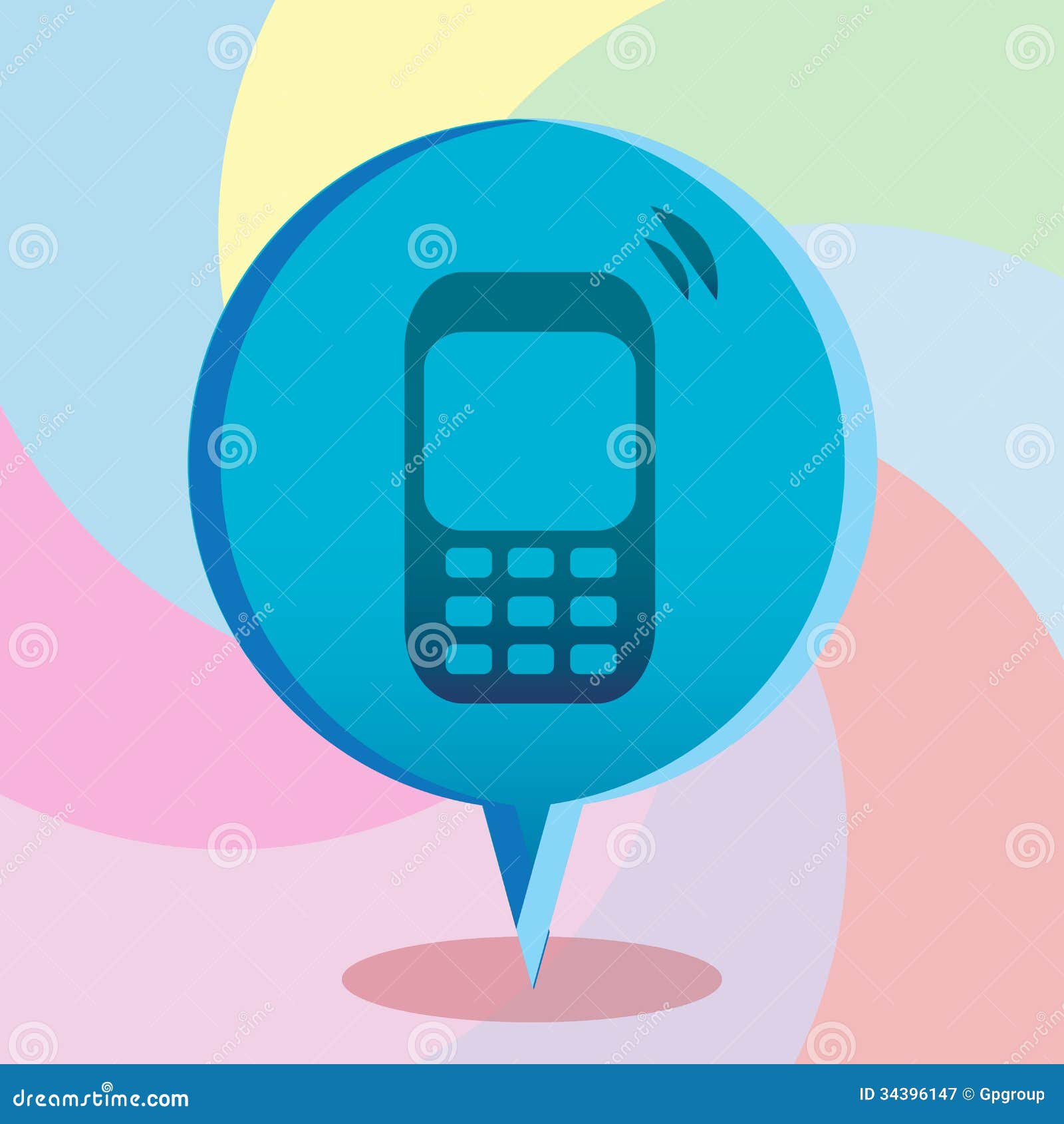 Cellphone bubble stock vector. Illustration of notebook - 34396147
