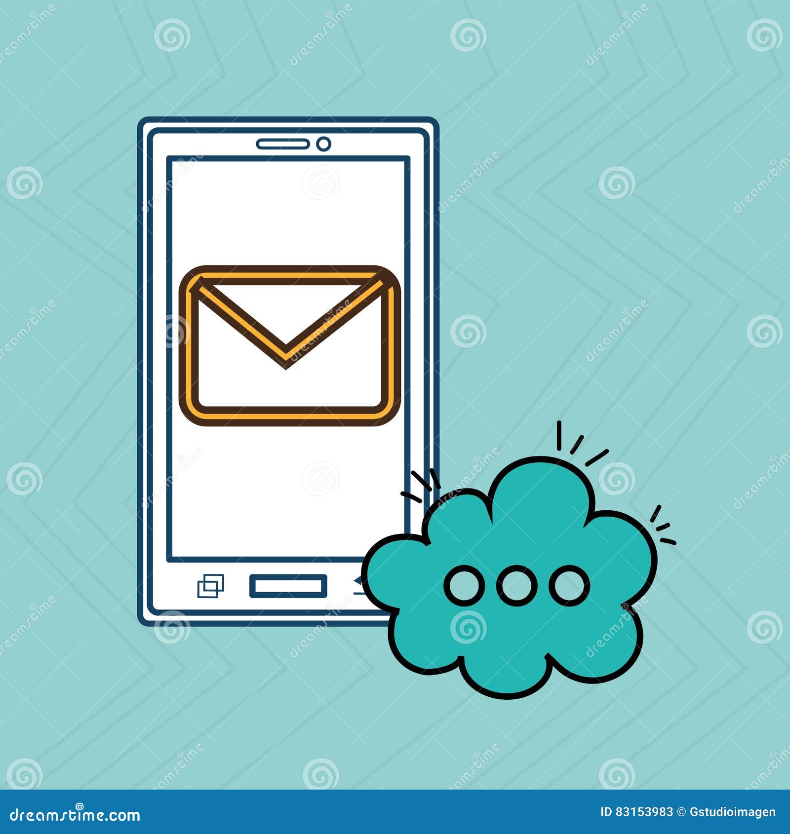 Cellphone Bubble Speech Cartoon Stock Illustration - Illustration of ...