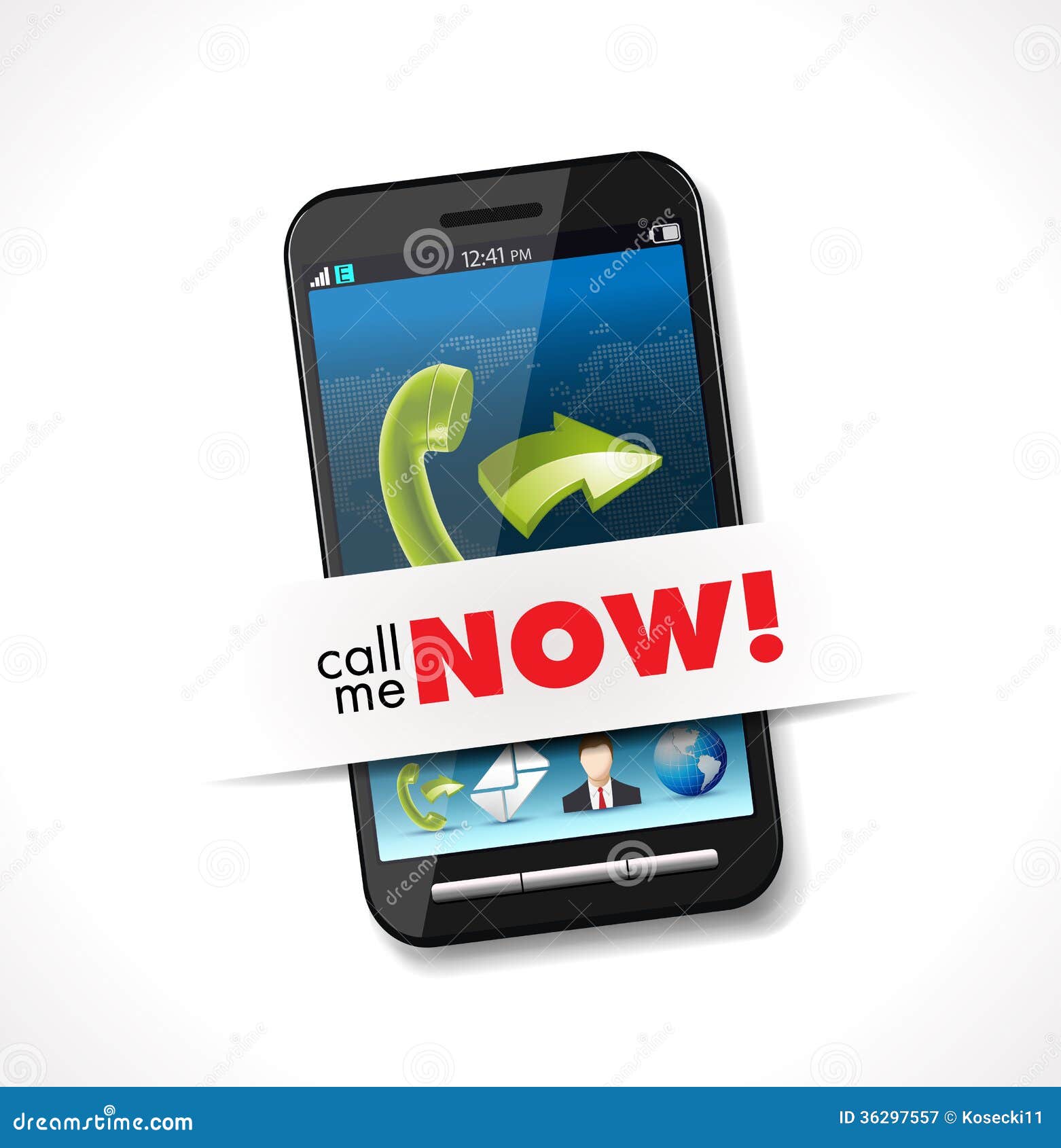 Cellphone - Call Me Now Cartoon Vector | CartoonDealer.com #36297557