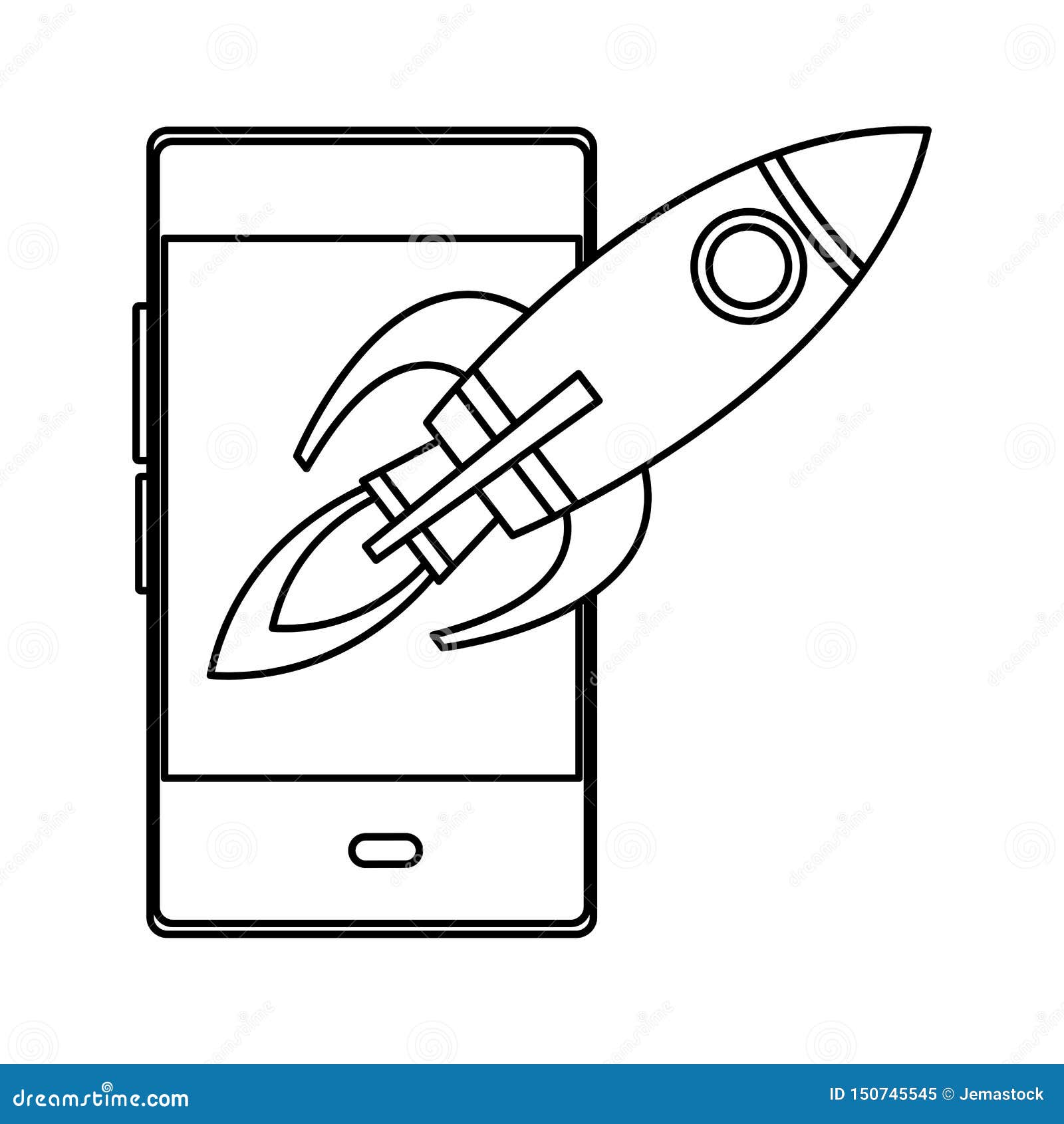 Cellphone Communication Mobile Icon Cartoon in Black and White Stock ...