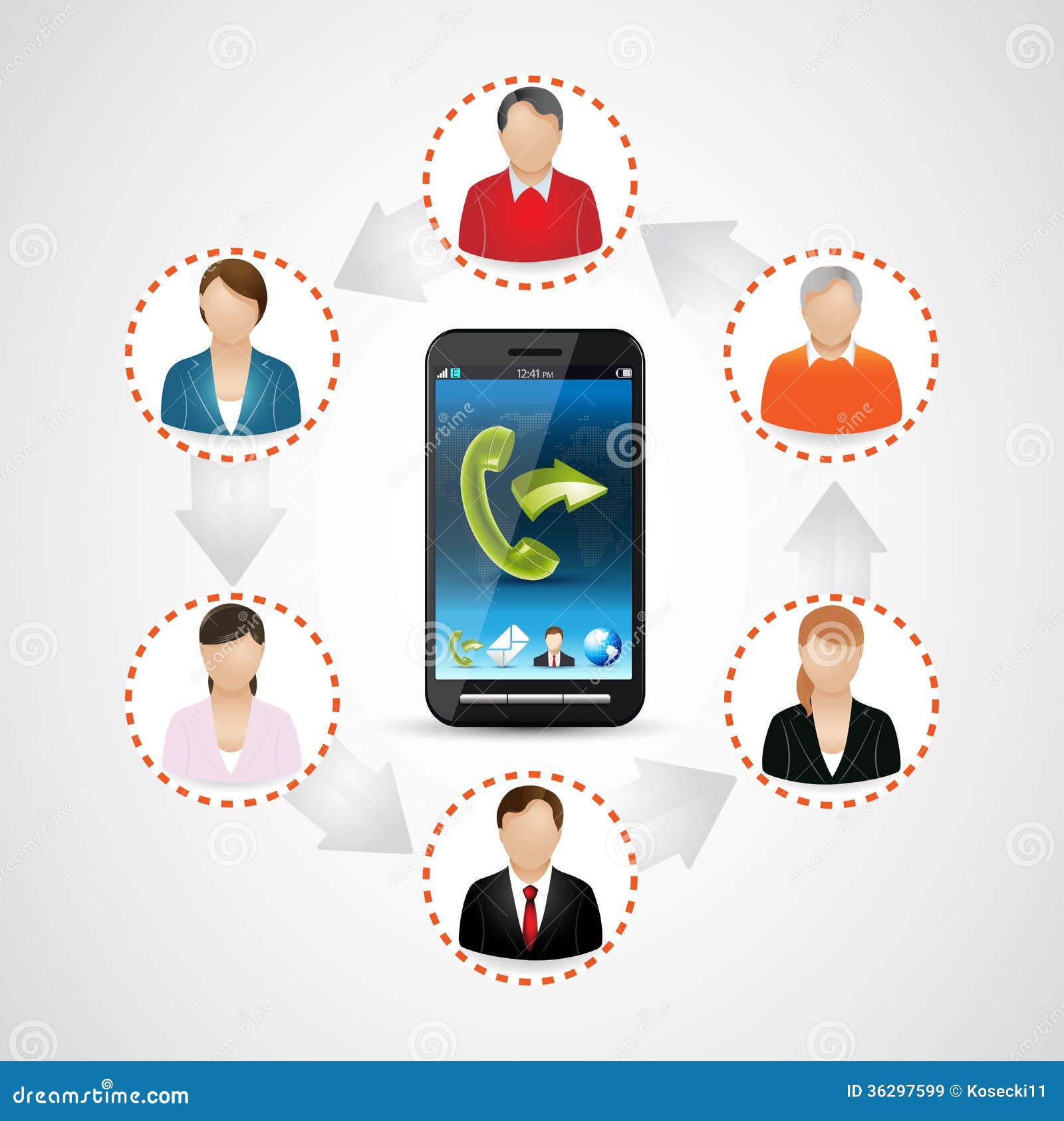 Cellphone communications 1 stock vector. Illustration of connection ...