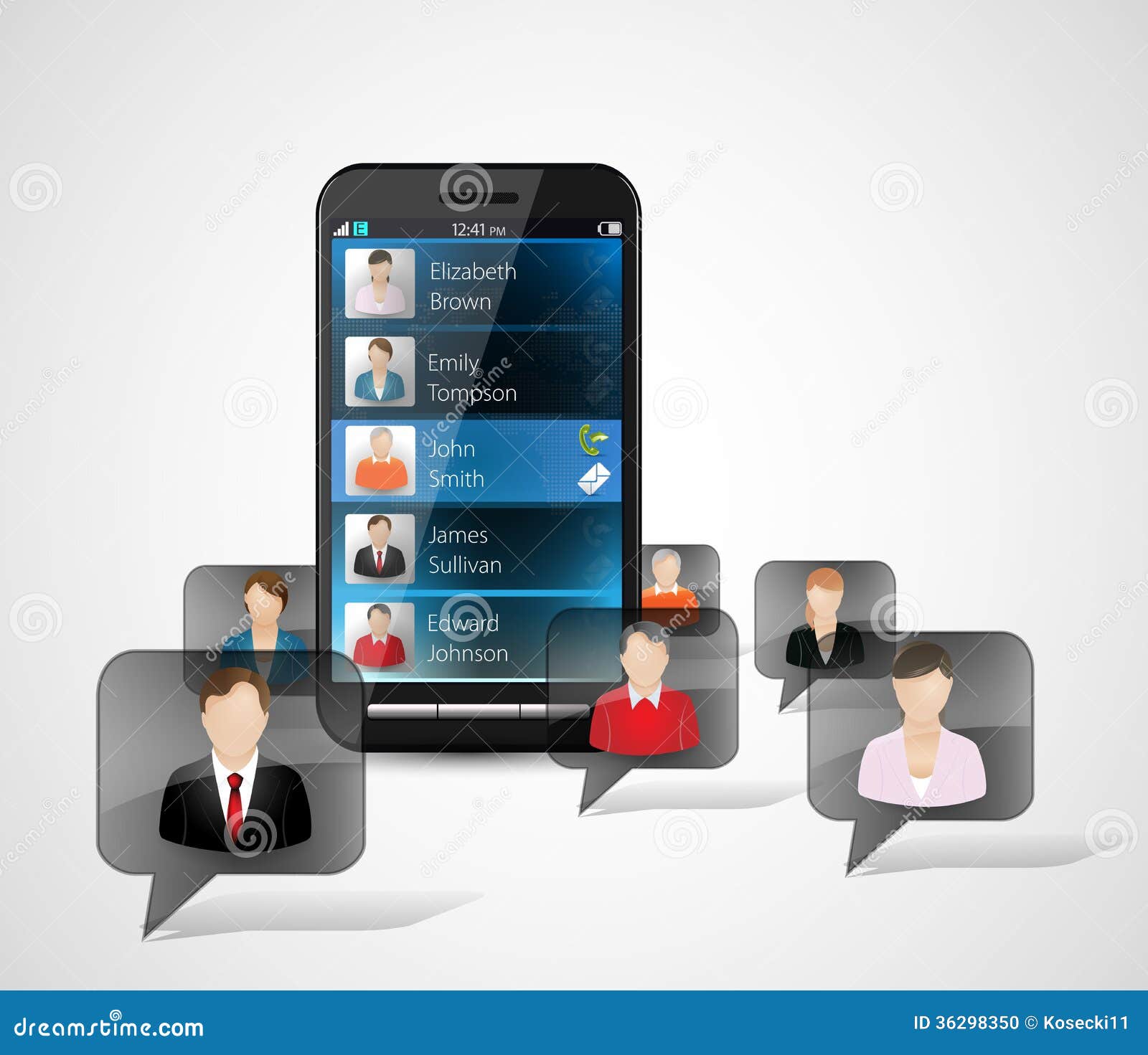 Cellphone communications 3 stock vector. Illustration of community ...