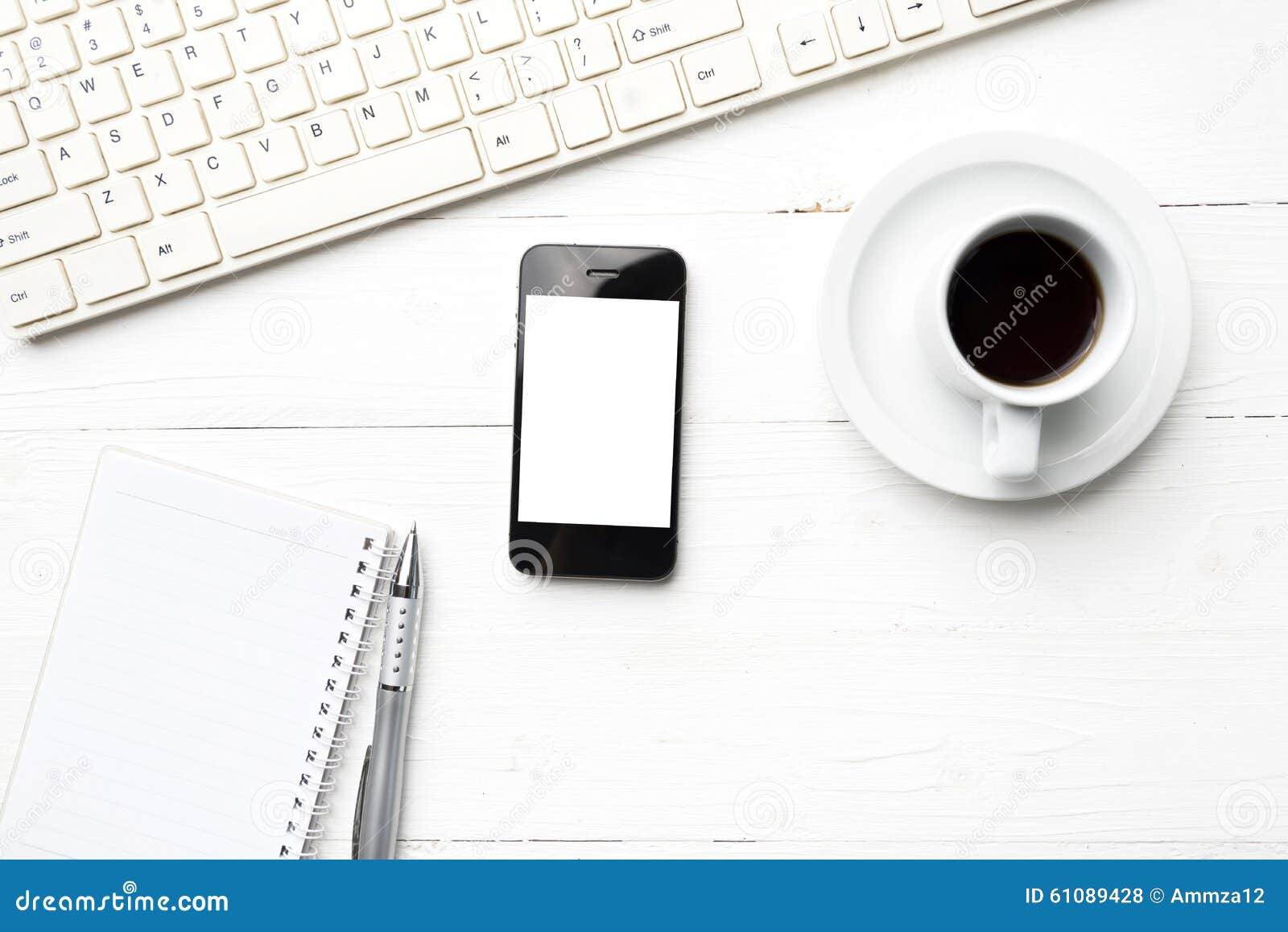 Cellphone with Computer and Coffee Cup Stock Photo - Image of mouse ...