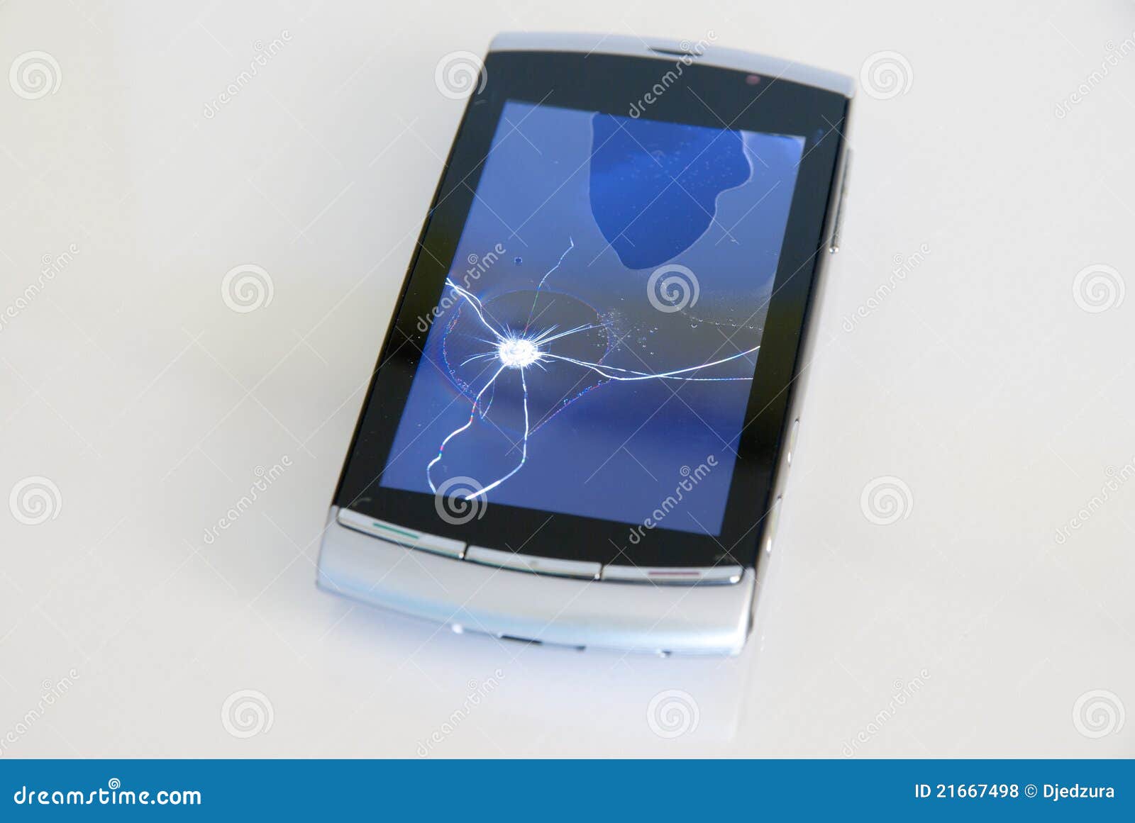Cellphone with Cracked Display Stock Photo - Image of chassis, crack ...