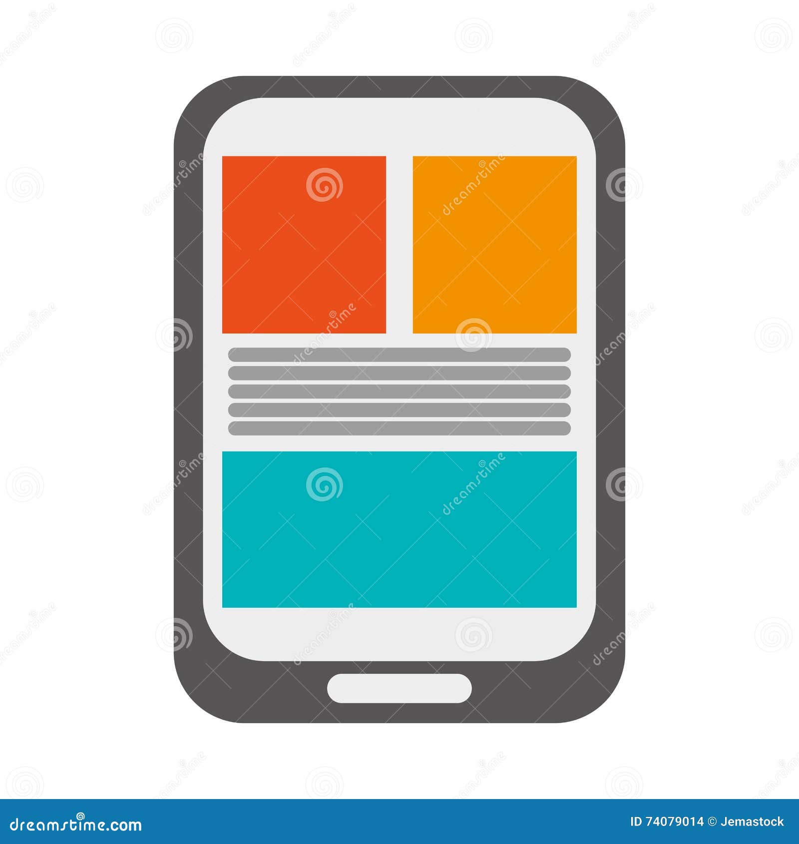 Cellphone with Document on Screen Icon Stock Illustration ...