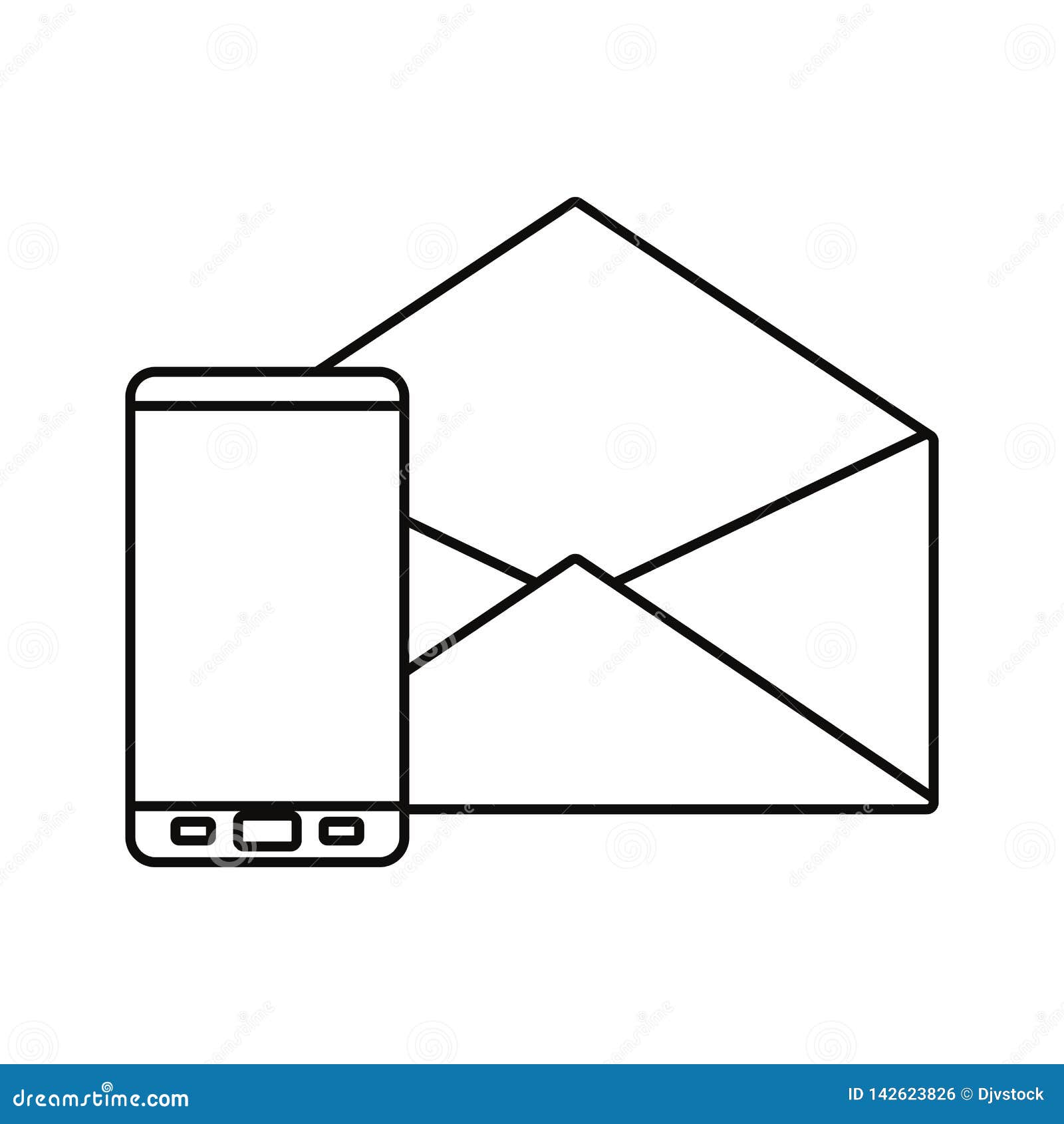 Cellphone Email Message White Background Stock Vector - Illustration of ...