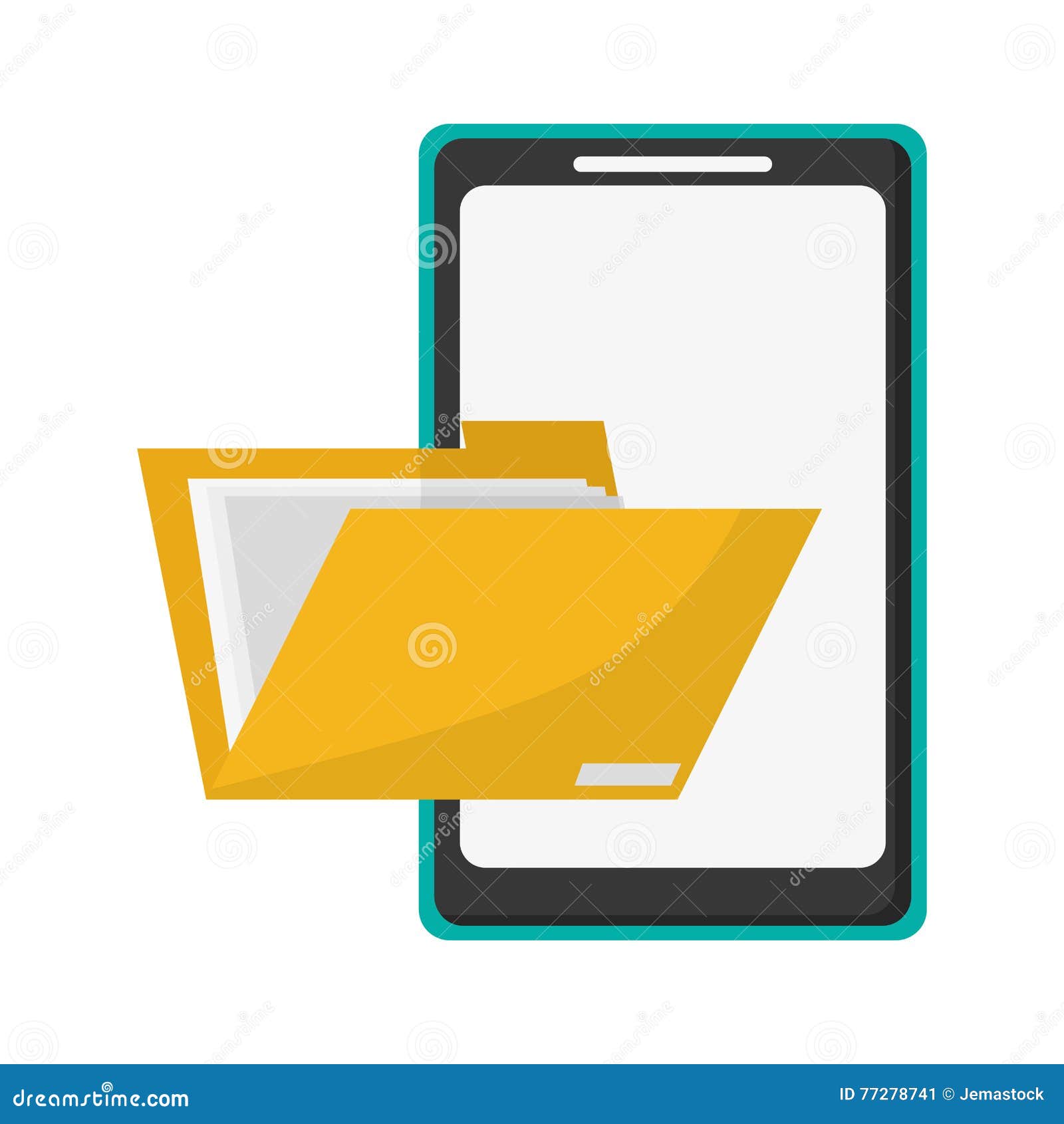 Cellphone and File Folder Icon Stock Vector - Illustration of device ...