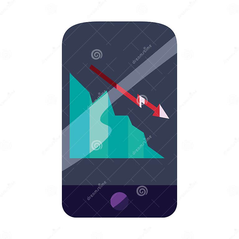 Cellphone Financial Diagram Stock Vector - Illustration of strategy, quantitative: 142468995