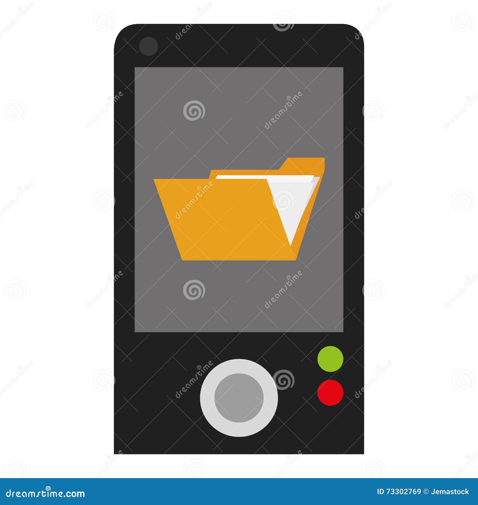 Cellphone with Folder on Screen Stock Illustration - Illustration of ...