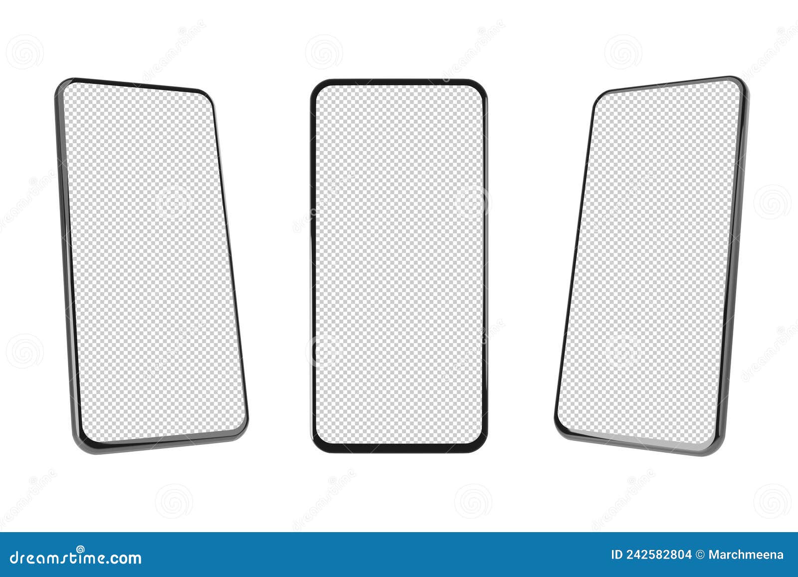 Cellphone Frame with Blank Screen Display Isolated Templates Stock ...