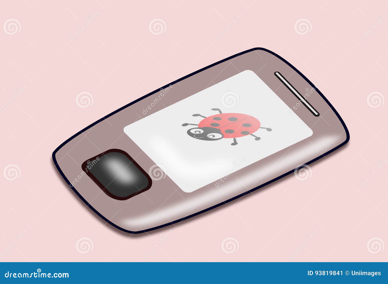 Cellphone with Ladybug. stock image. Image of call, telephone - 93819841