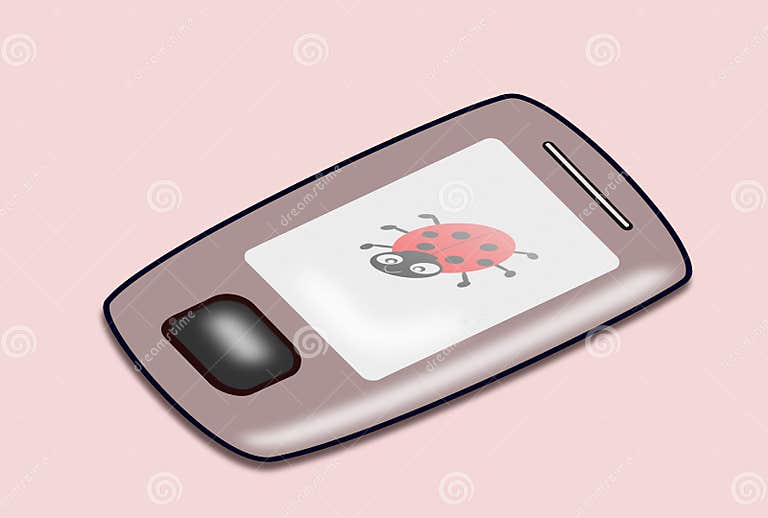 Cellphone with Ladybug. stock image. Image of call, telephone - 93819841