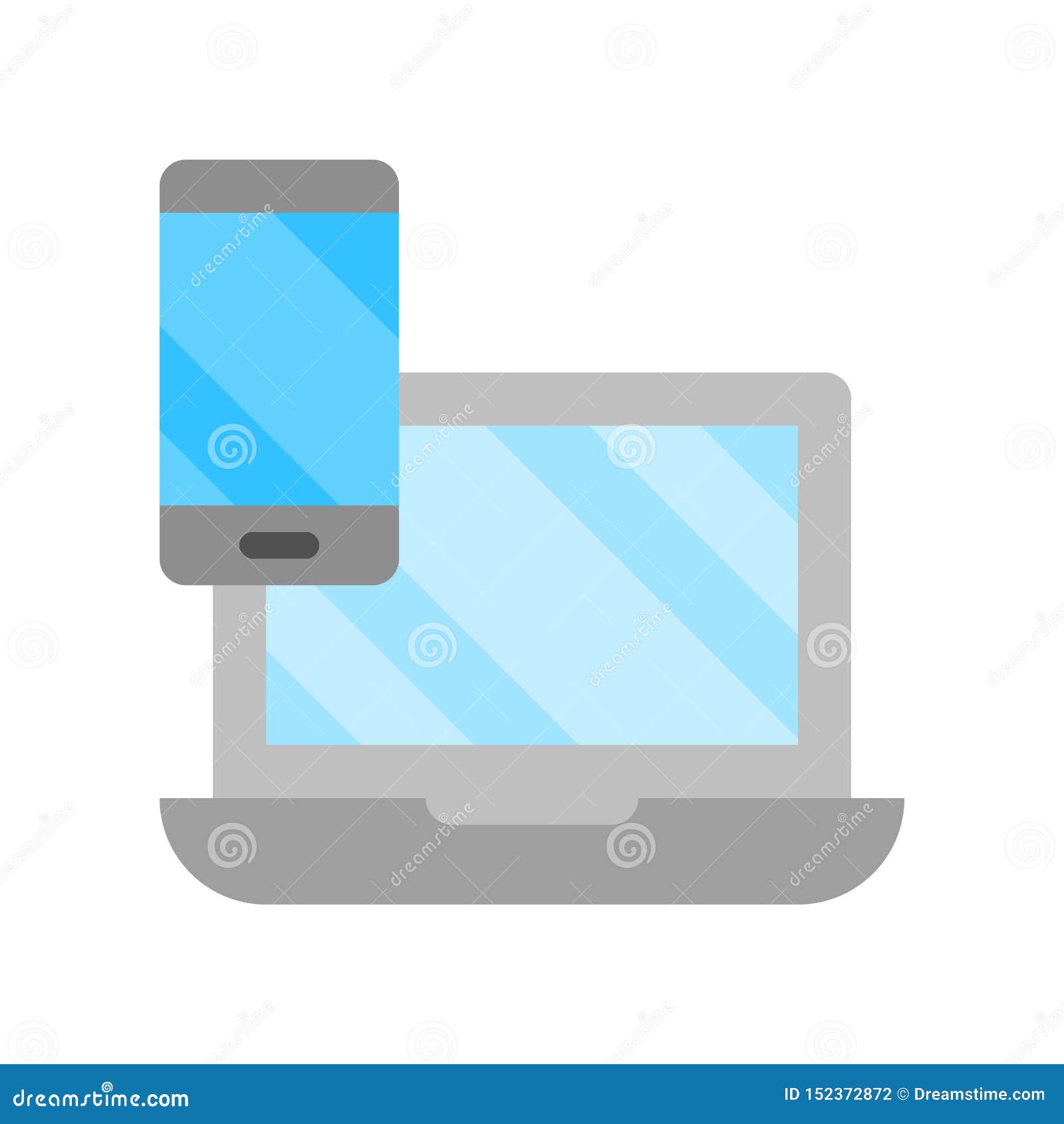 Cellphone with Laptop Vector, Electronic Device Flat Style Icon Stock ...