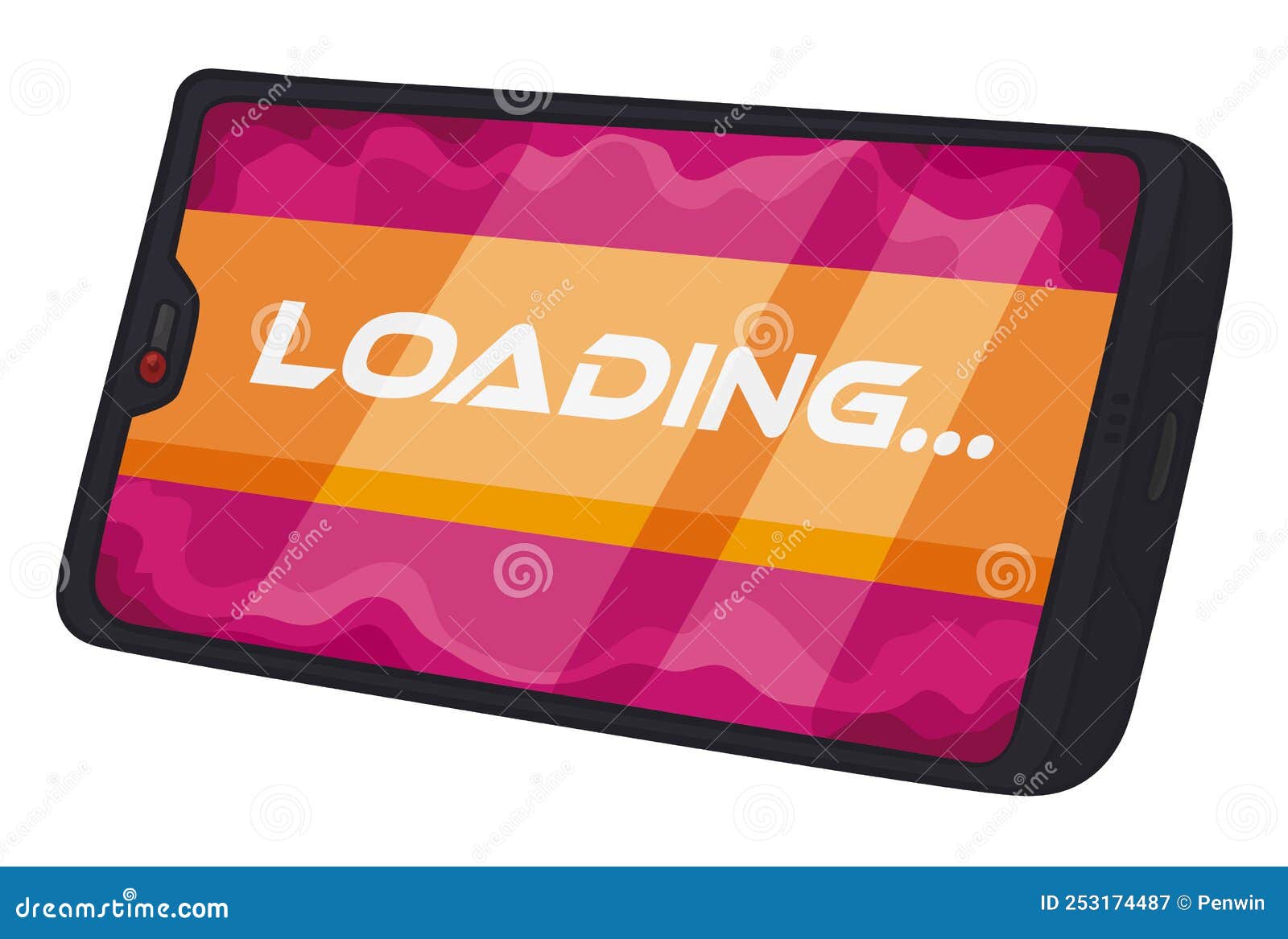 Cellphone with Loading Screen Ready To Play, Vector Illustration Stock ...