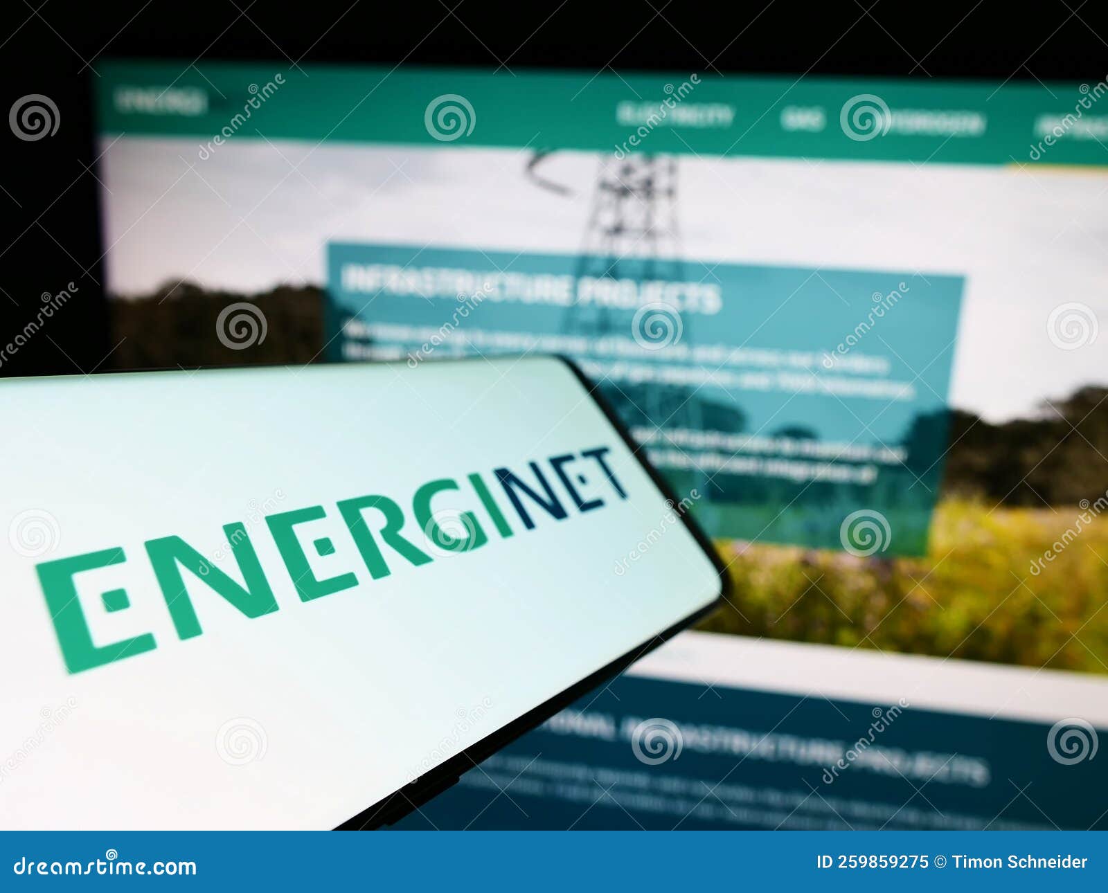 Cellphone with Logo of Danish Transmission System Operator Energinet on ...