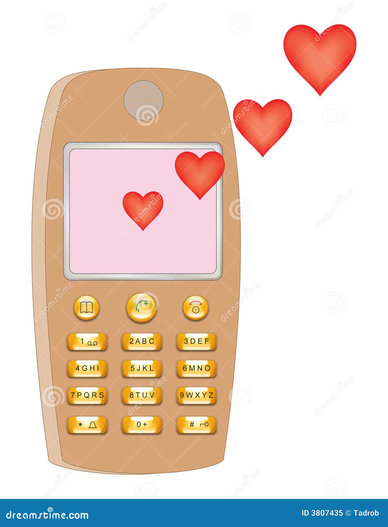 Cellphone love message stock vector. Illustration of display - 3807435