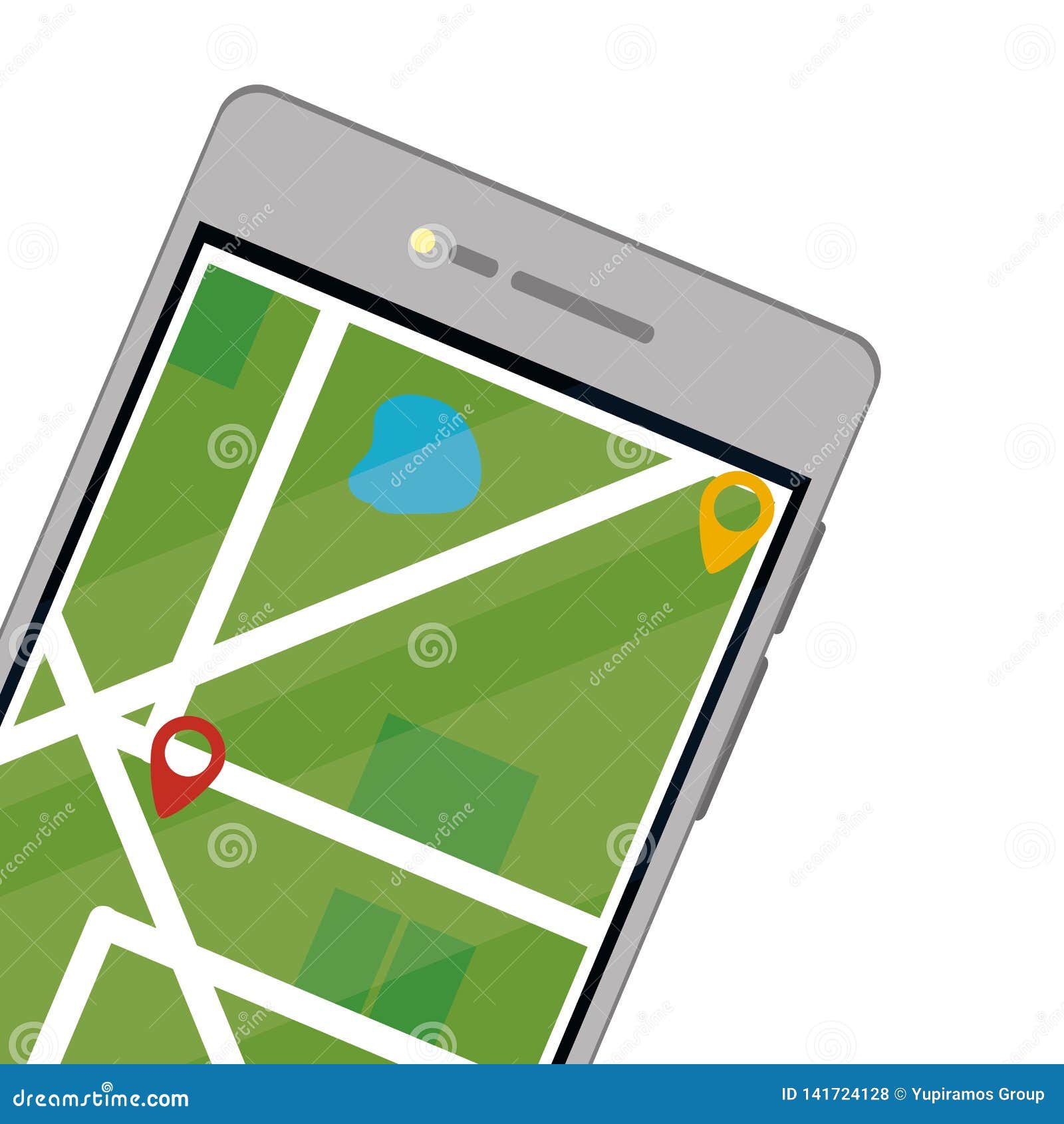 Cellphone with map stock vector. Illustration of efficient - 141724128