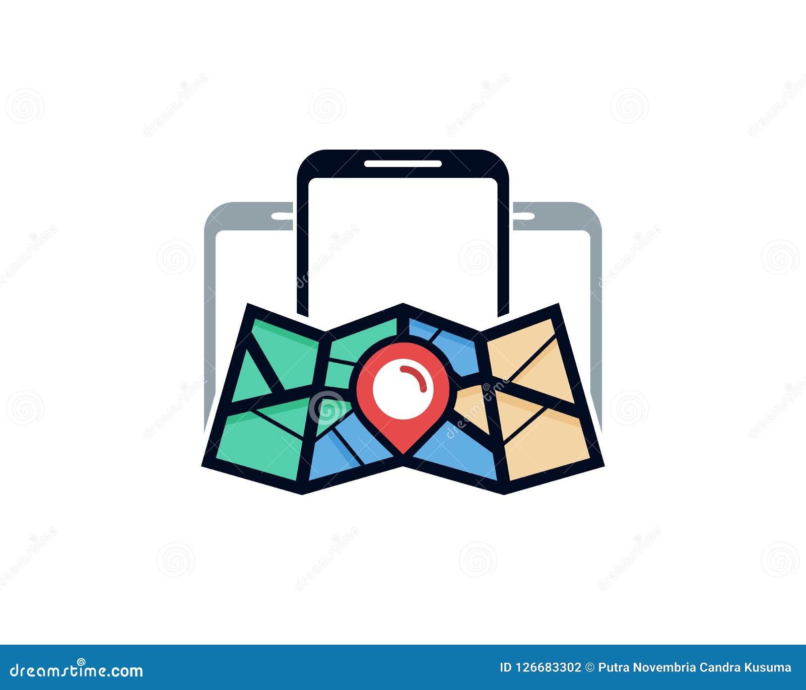 Cellphone Map Logo Icon Design Stock Vector - Illustration of branding ...
