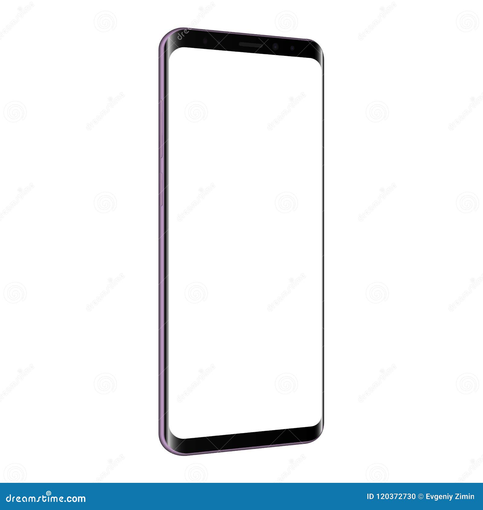 Cellphone Mock Up With Blank Screen - Left Perspective View Vector ...