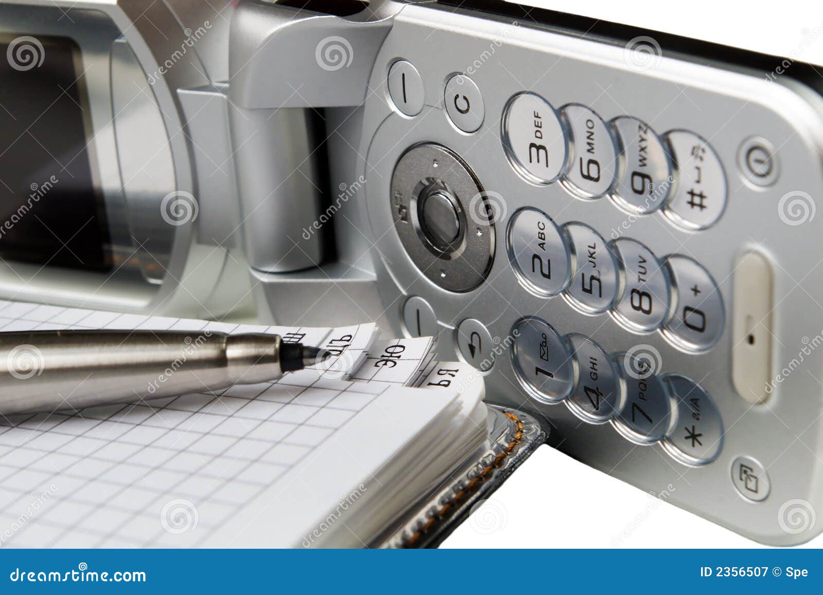 Cellphone, Notebook and Pen Stock Image - Image of objects, keypads ...