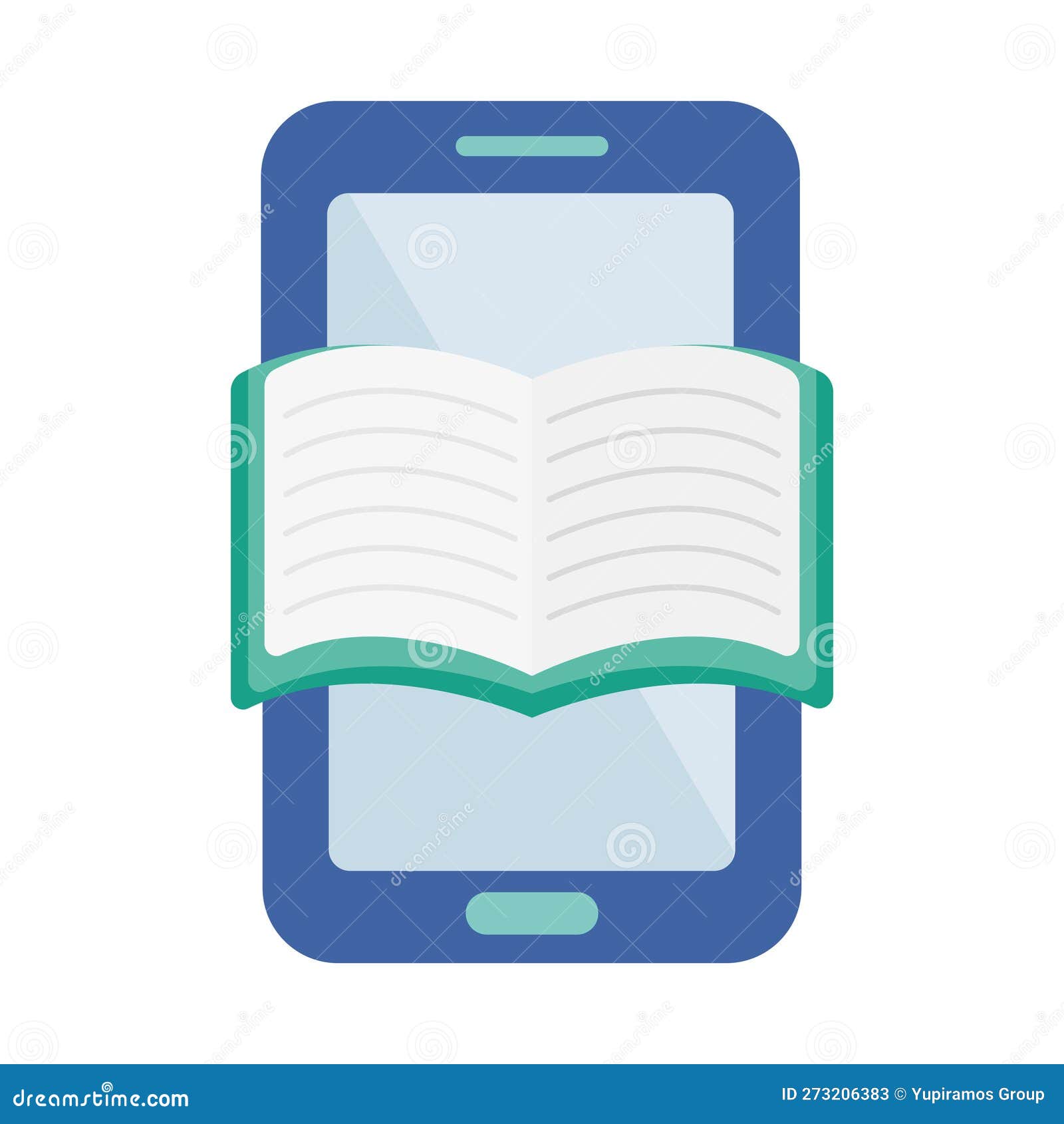 Cellphone with open book stock vector. Illustration of vector - 273206383