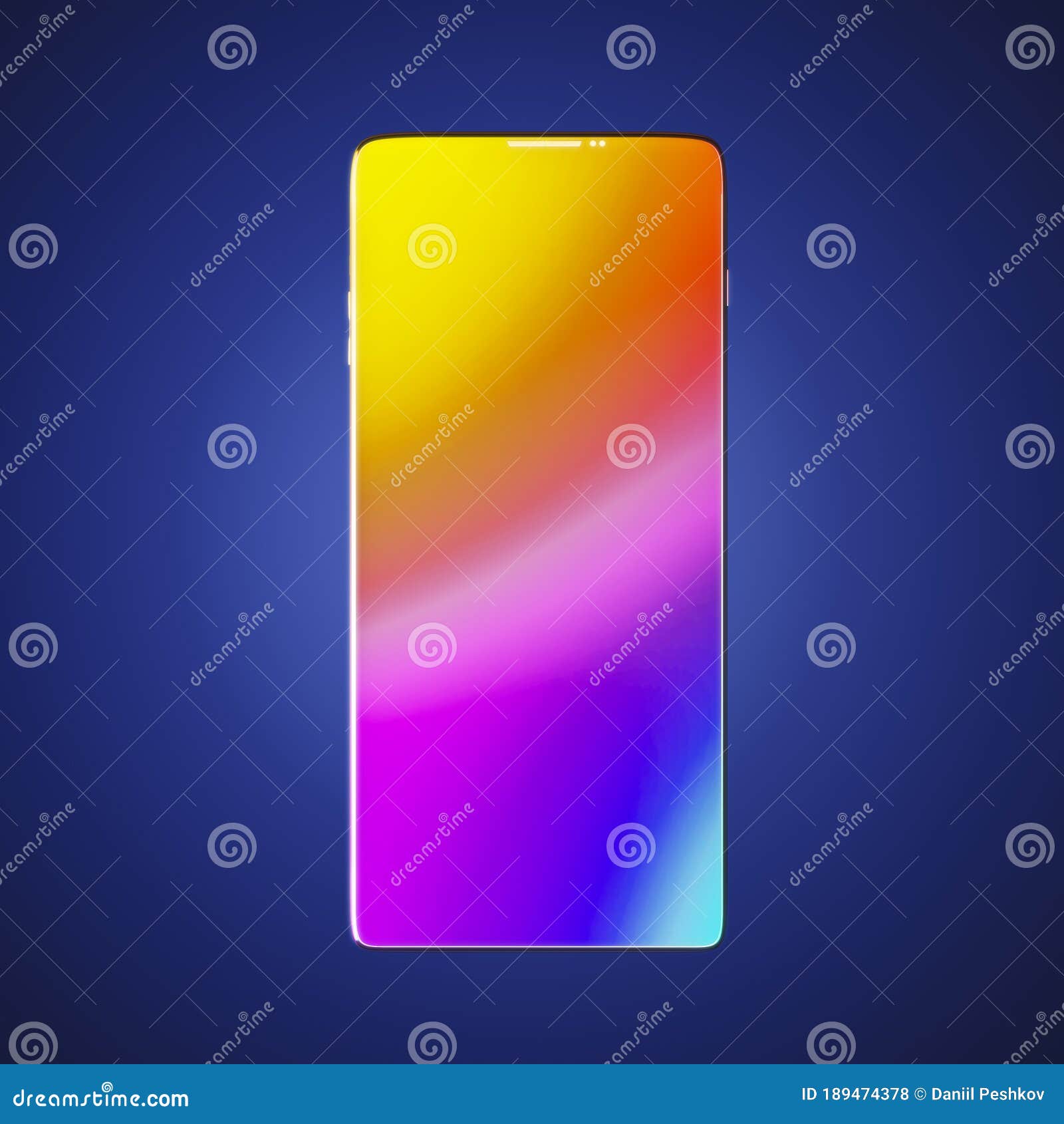 Cellphone with Rainbow Screen Stock Illustration - Illustration of ...