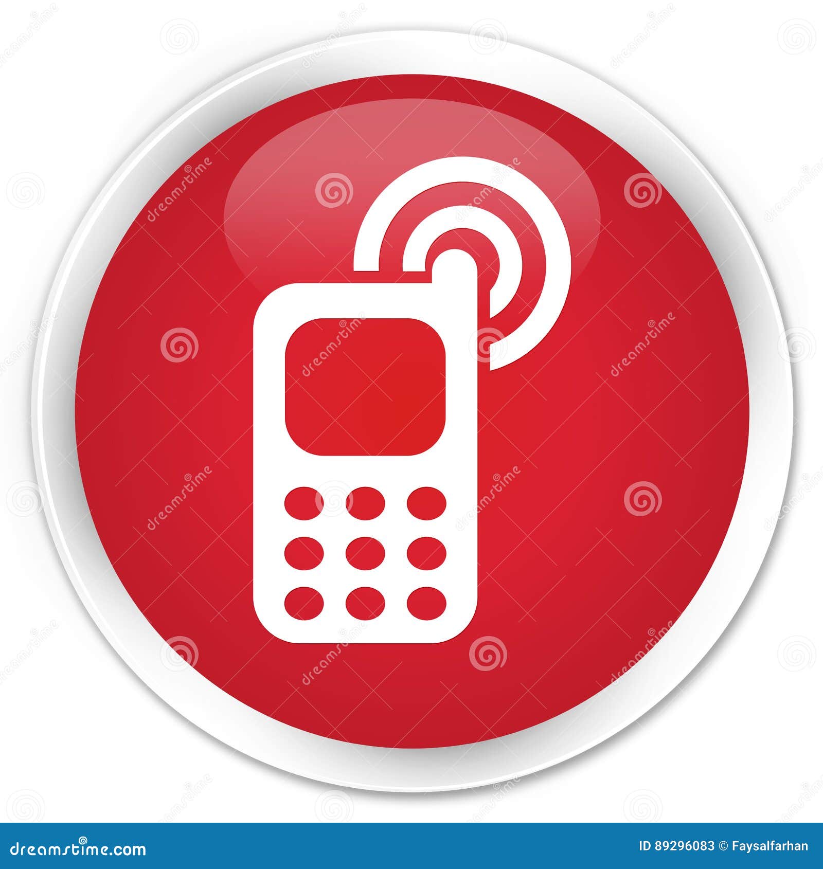 Cellphone Ringing Icon Premium Red Round Button Stock Illustration ...