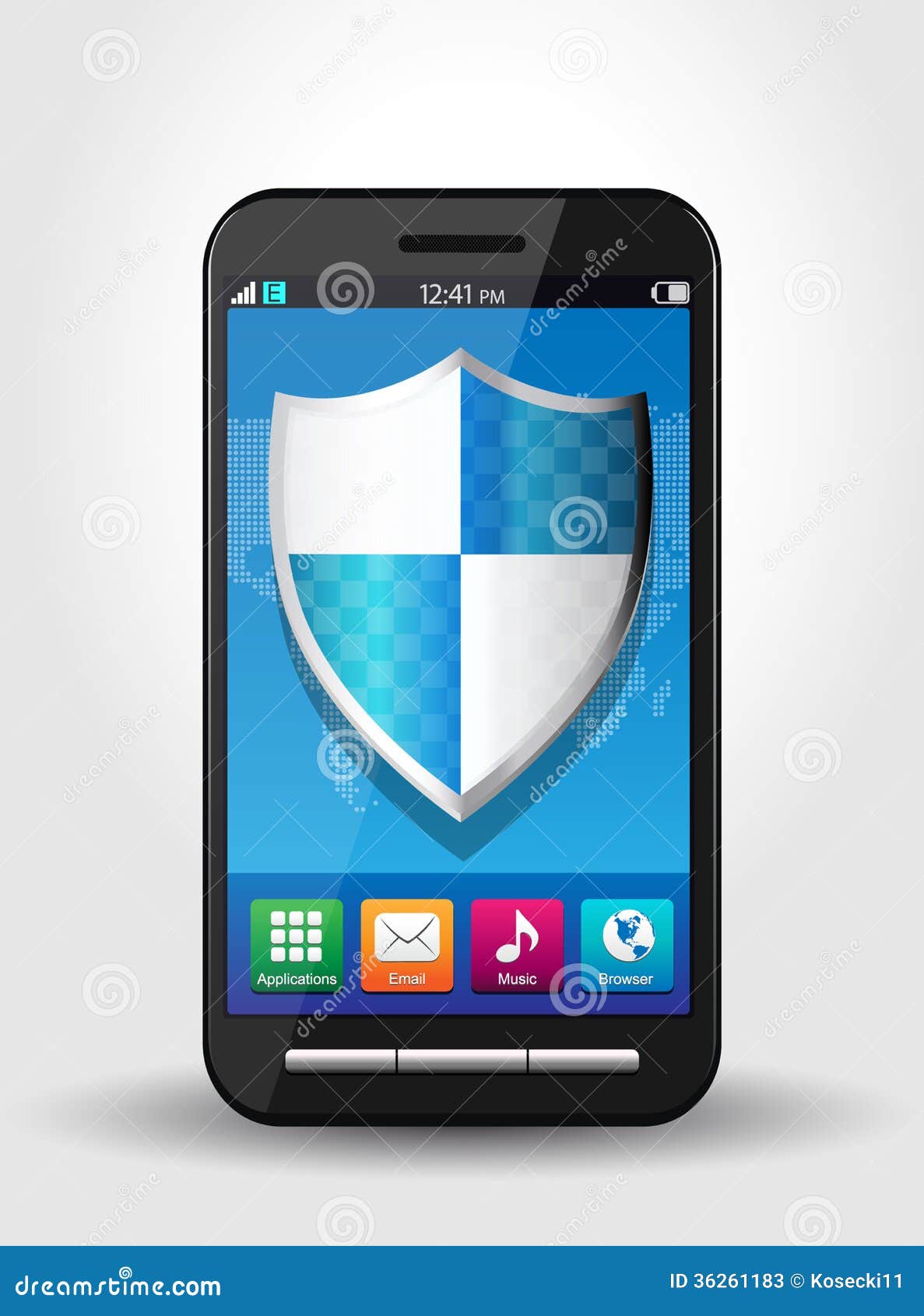 Cellphone Security, Safety 1 Stock Illustration - Illustration of ...