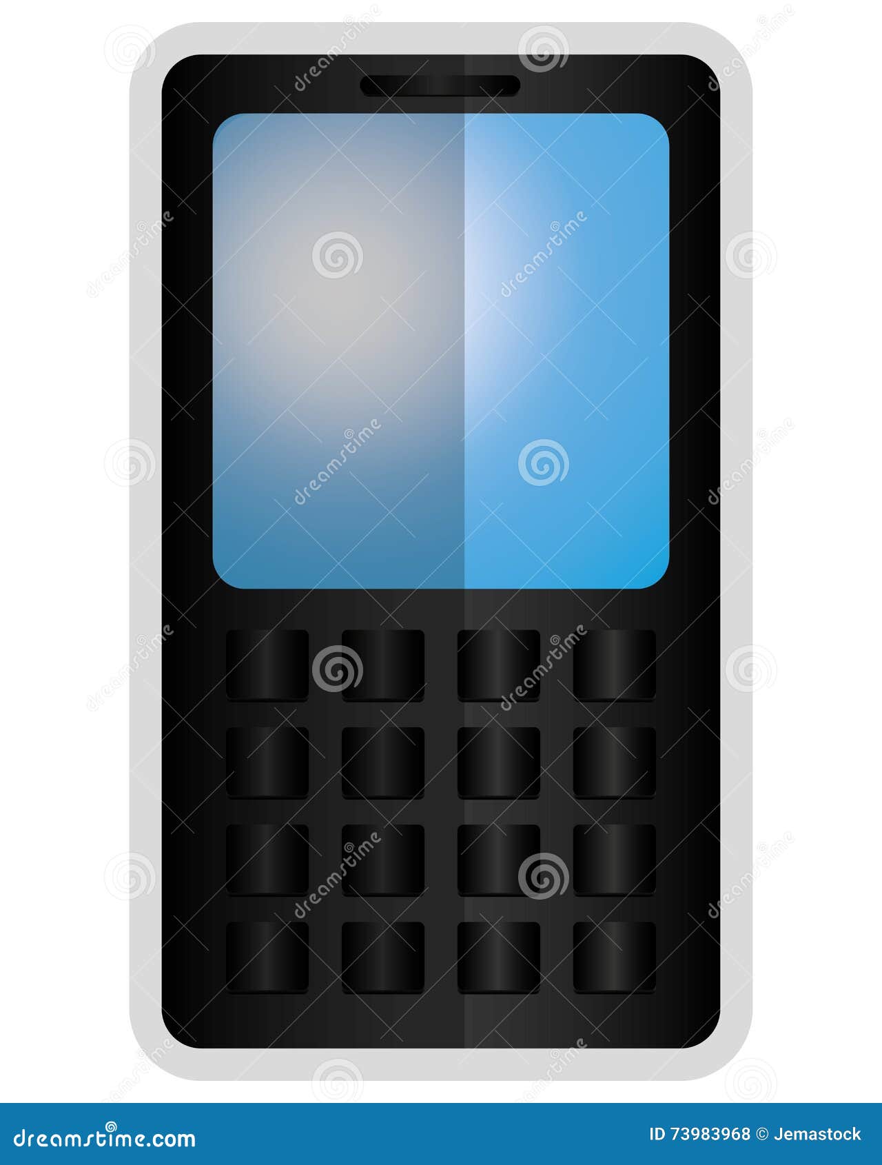 Cellphone with Several Buttons Below Screen Icon Stock Illustration ...