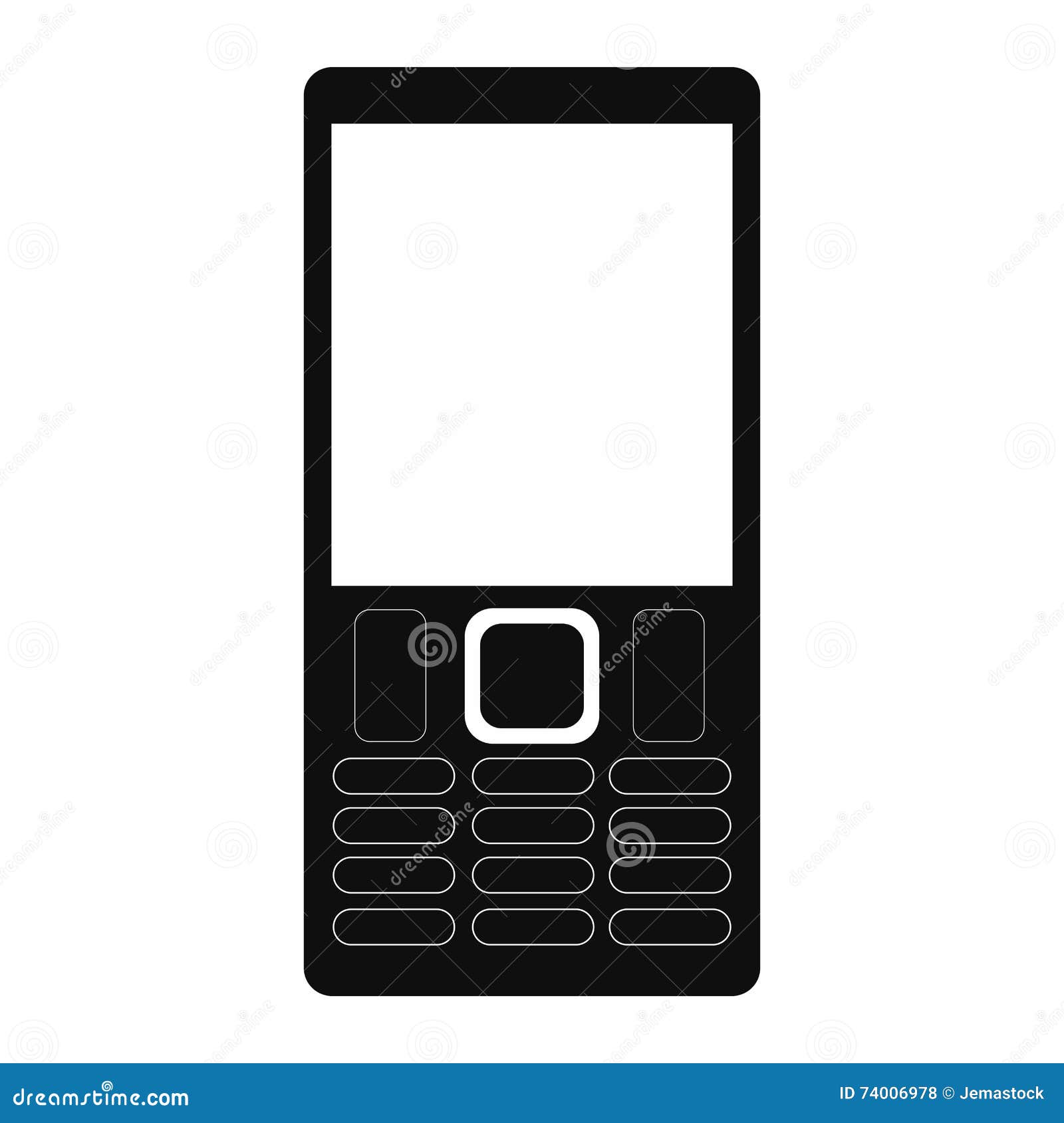 Cellphone with Several Buttons Below Screen Icon Stock Illustration ...