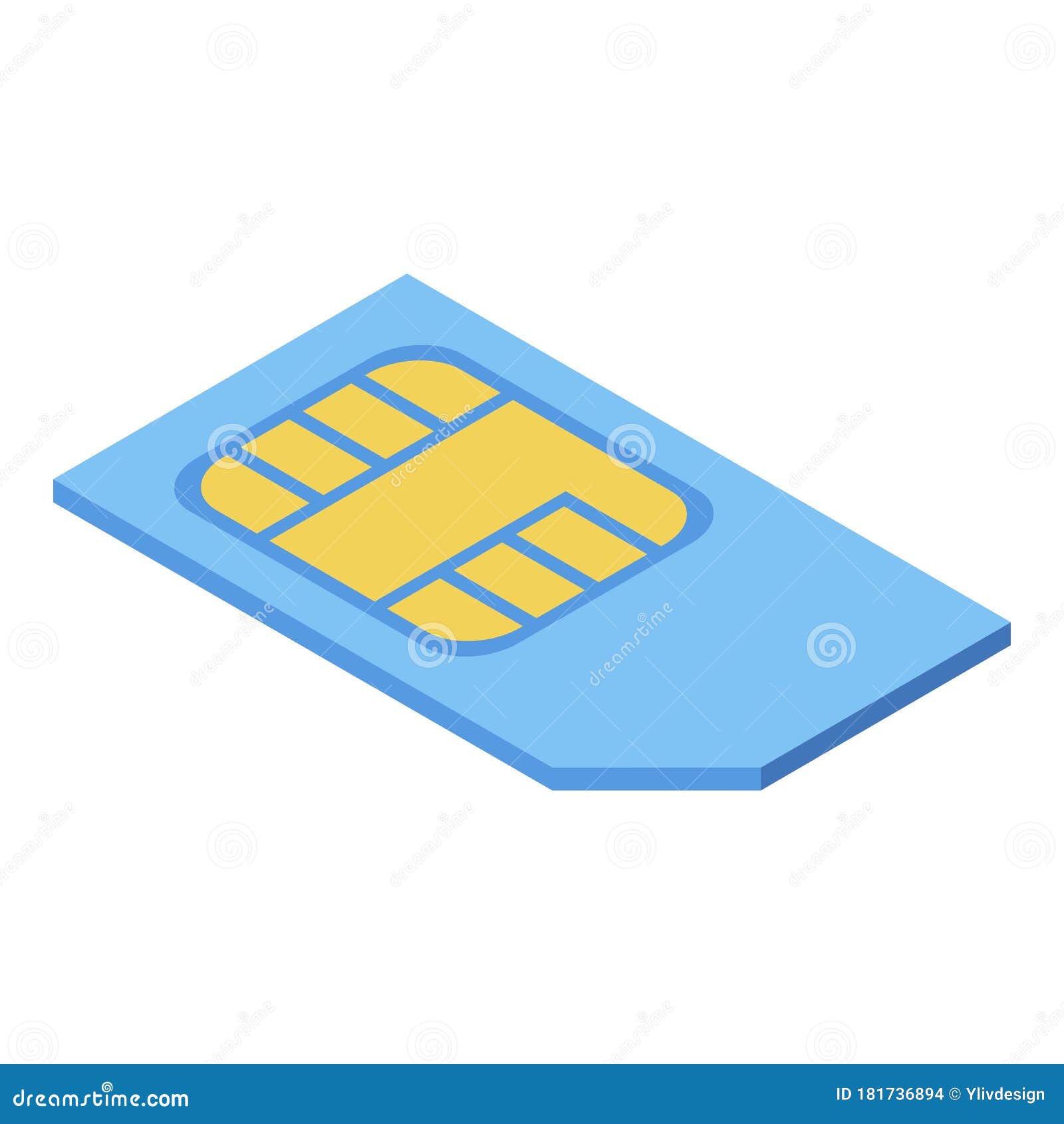 Cellphone Sim Card Icon, Isometric Style Stock Vector - Illustration of ...