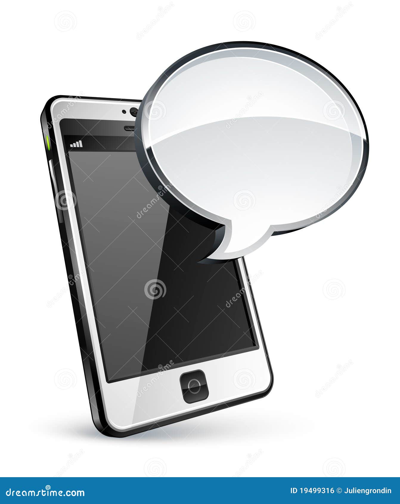 Cellphone with Speech Bubble Stock Illustration - Illustration of ...