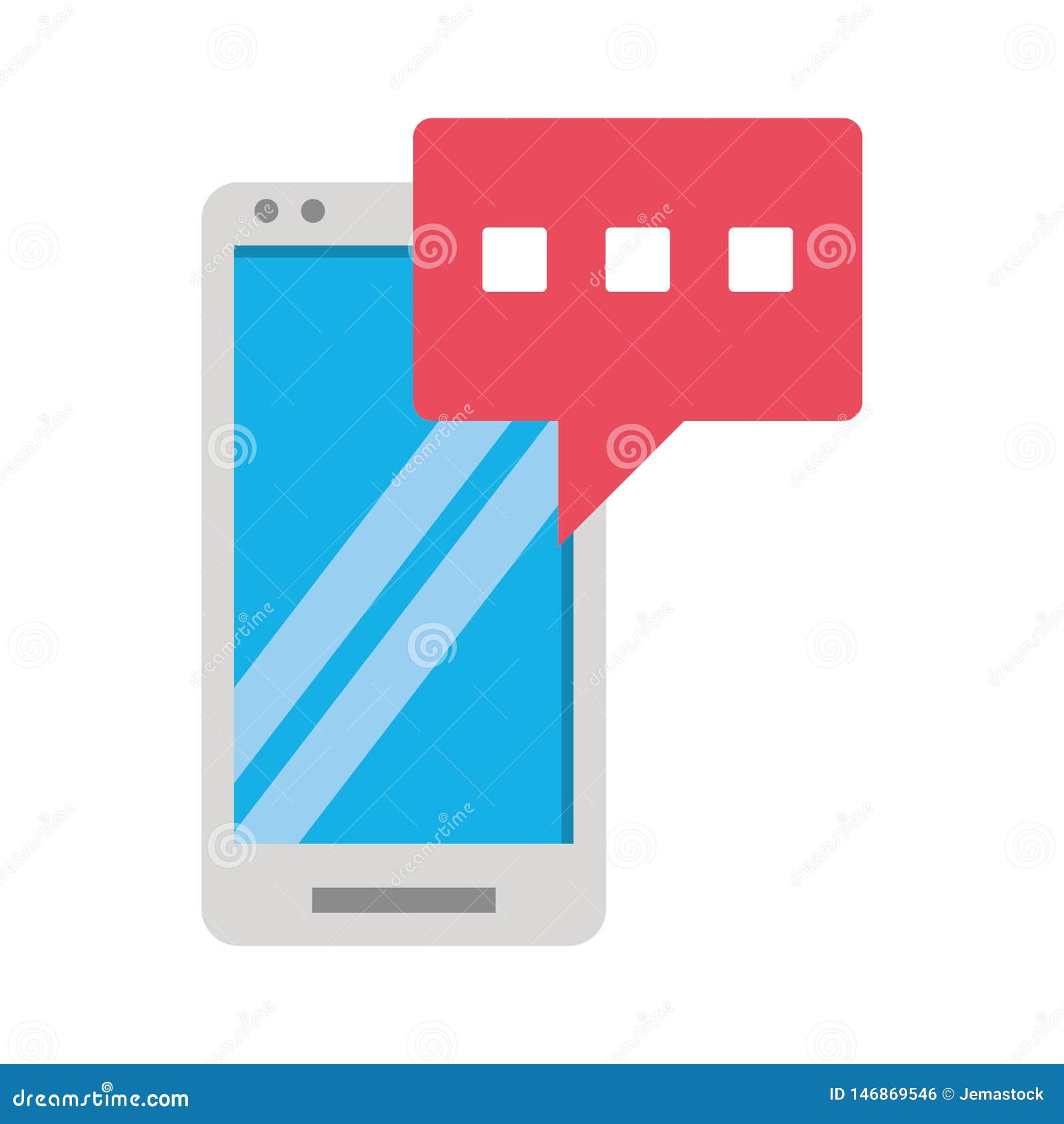 Cellphone with Speech Bubble Stock Vector - Illustration of social ...