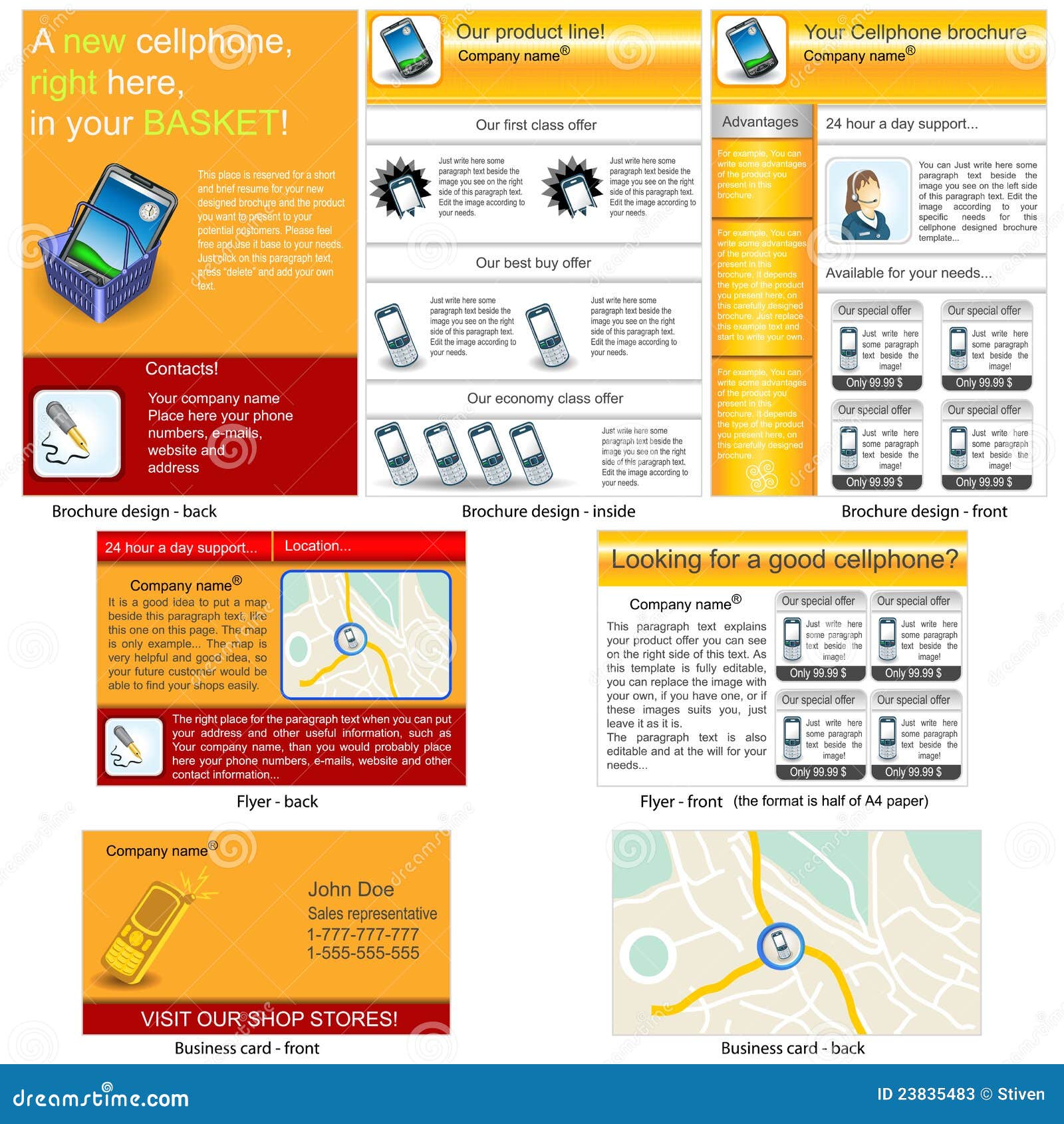 Cellphone stationary stock vector. Illustration of design - 23835483