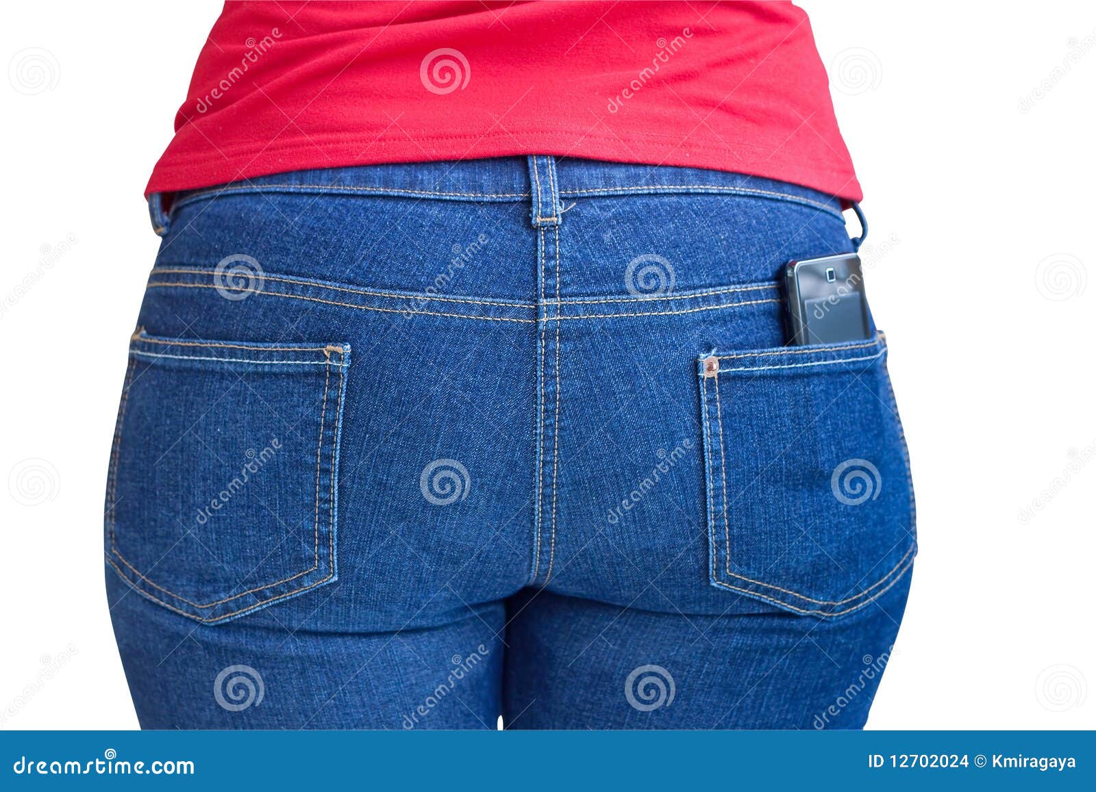 Cellphone Sticking Out of a Jeans Pocket Stock Photo - Image of denim ...