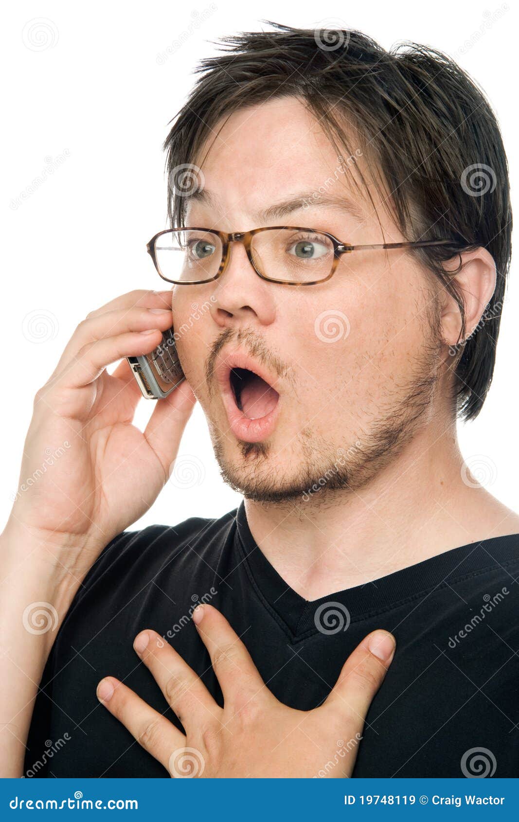 Cellphone surprise stock image. Image of news, eyes, good - 19748119