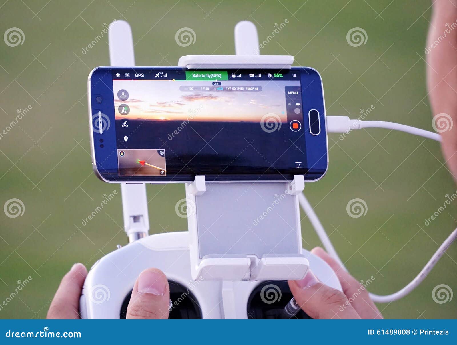 (UAV) Drone Operation & Cellphone Technology Stock Photo - Image of ...